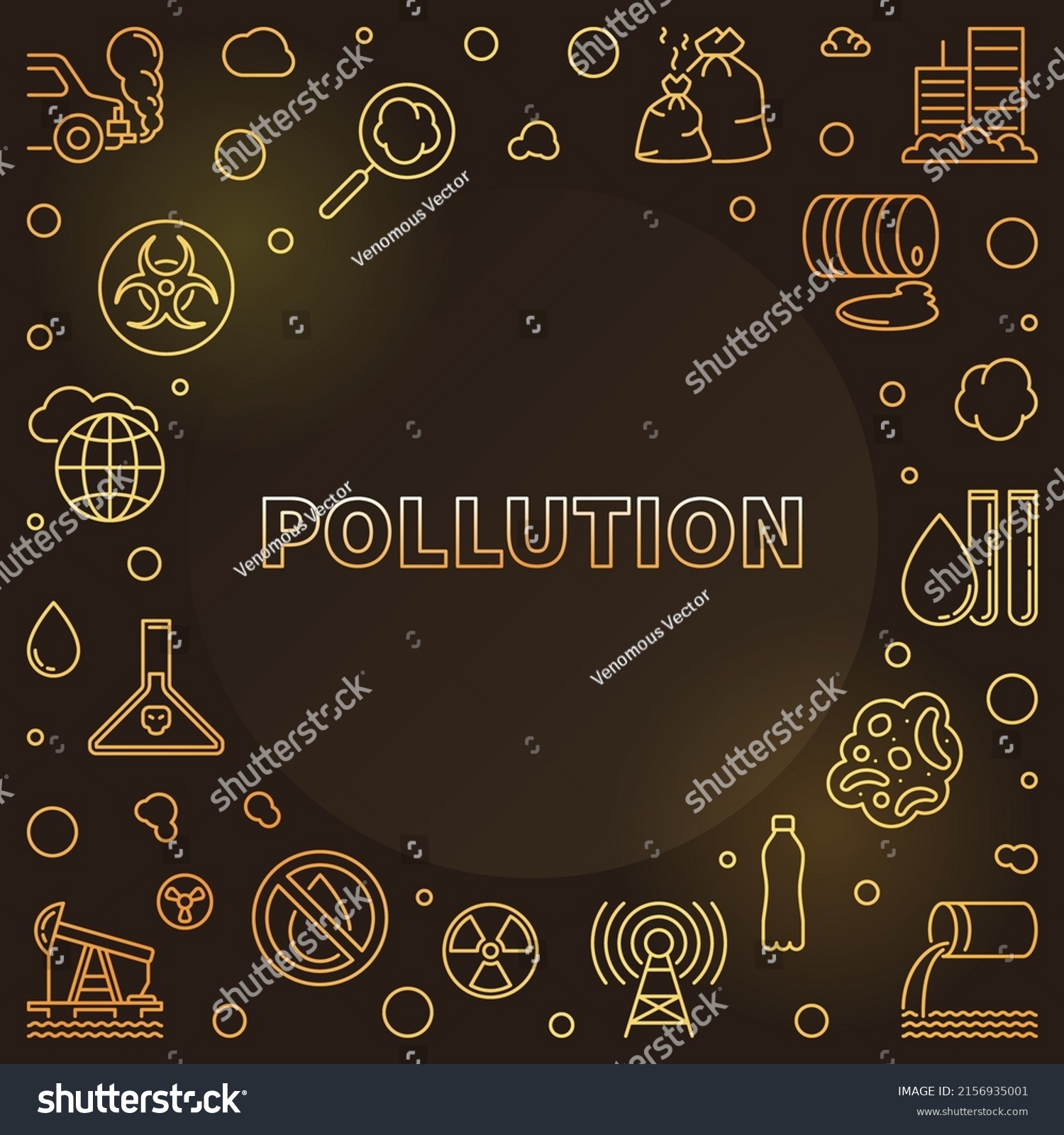 Pollution Outline Round Golden Frame Vector Stock Vector (Royalty Free ... Pollution Outline Round Golden Frame Vector Stock Vector (Royalty Free ...
