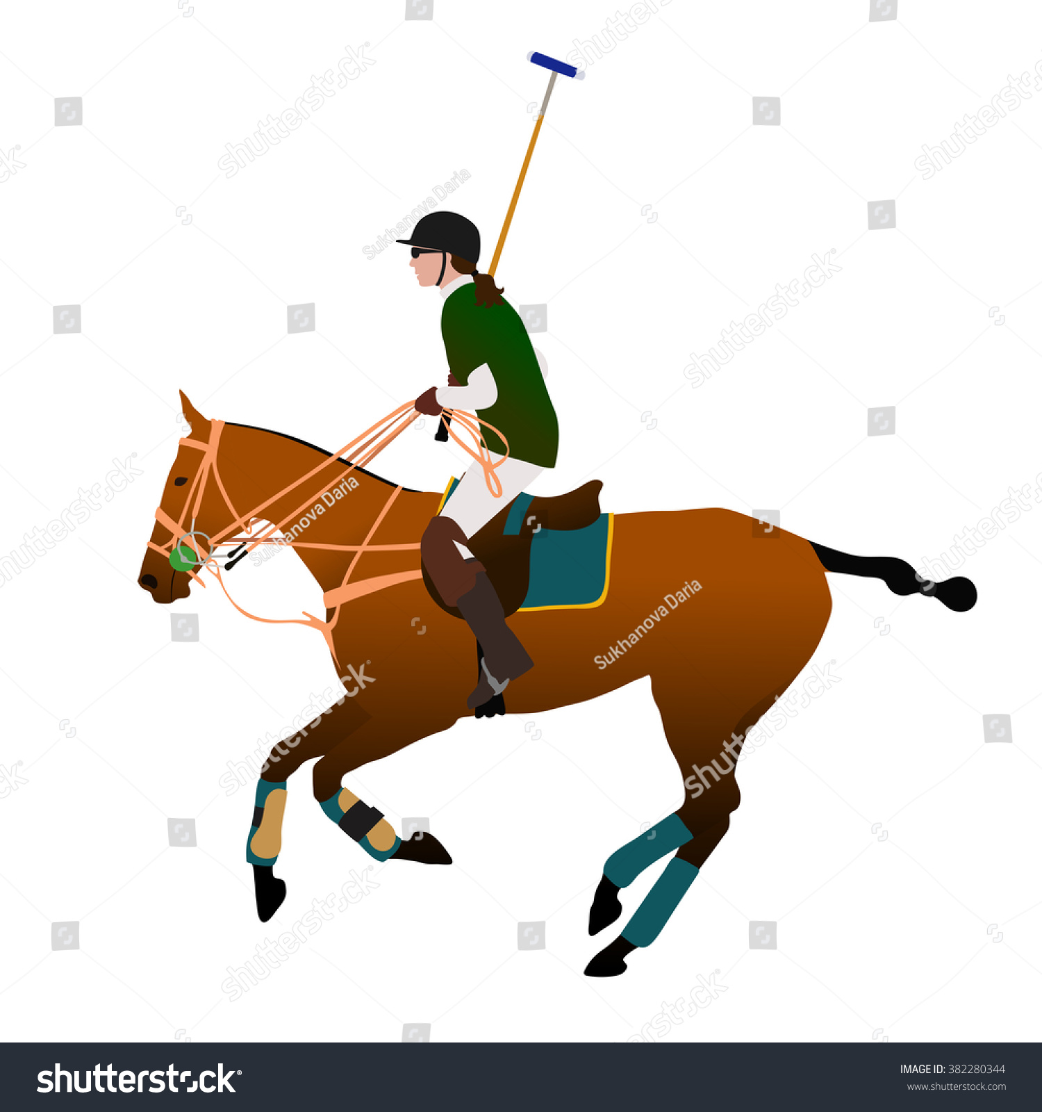 Polo Player Vector Illustration Stock Vector (Royalty Free) 382280344