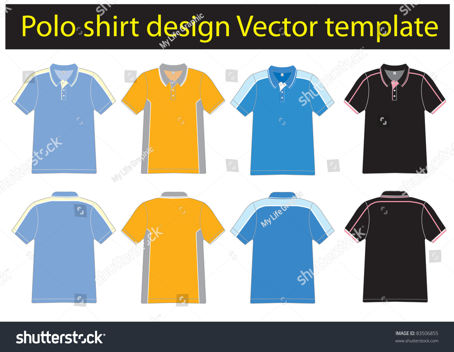 Polo Shirt Design Lined Vector Template Stock Vector (Royalty Free ...