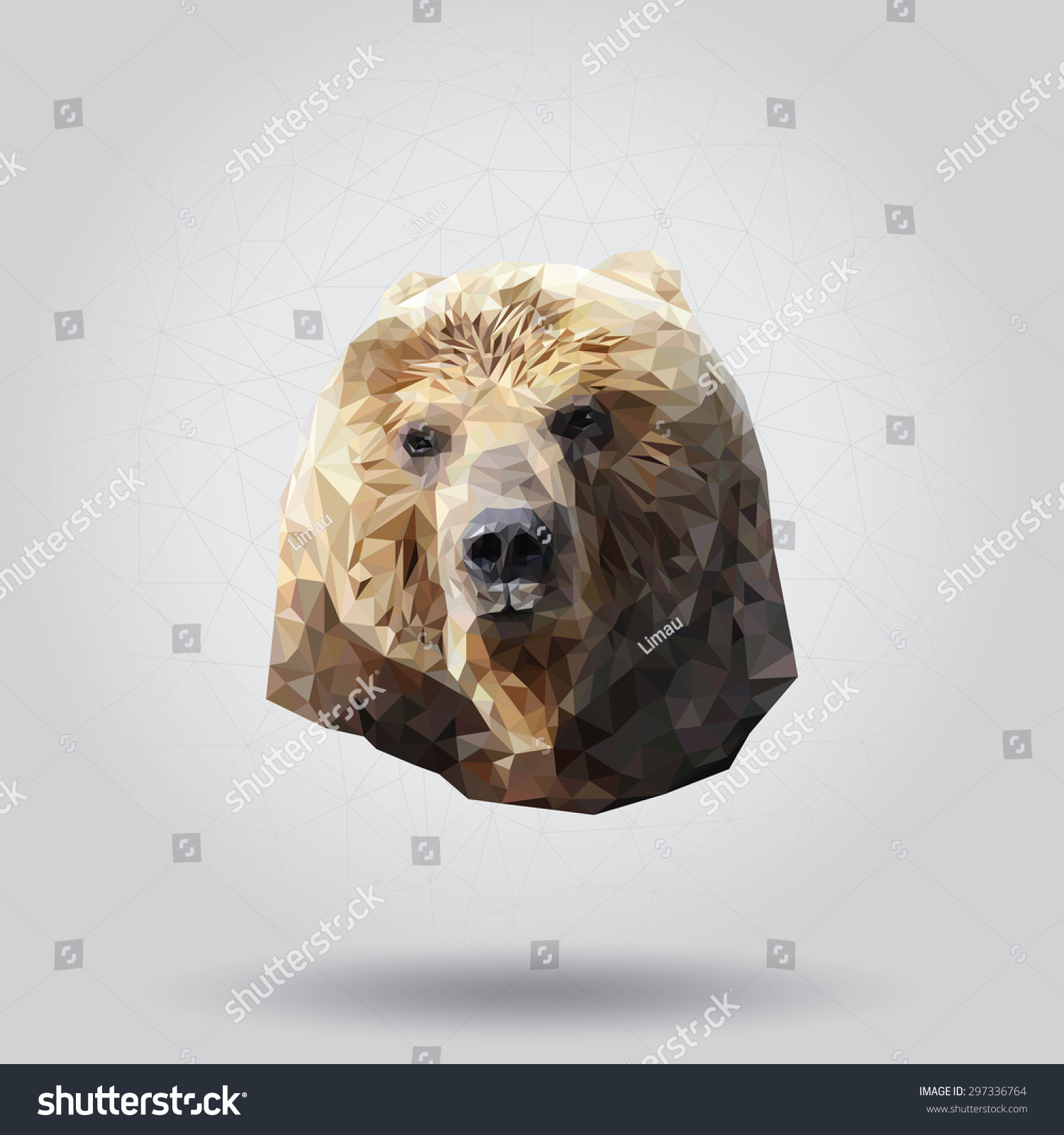 Polygon Bear Head Stock Vector (Royalty Free) 297336764