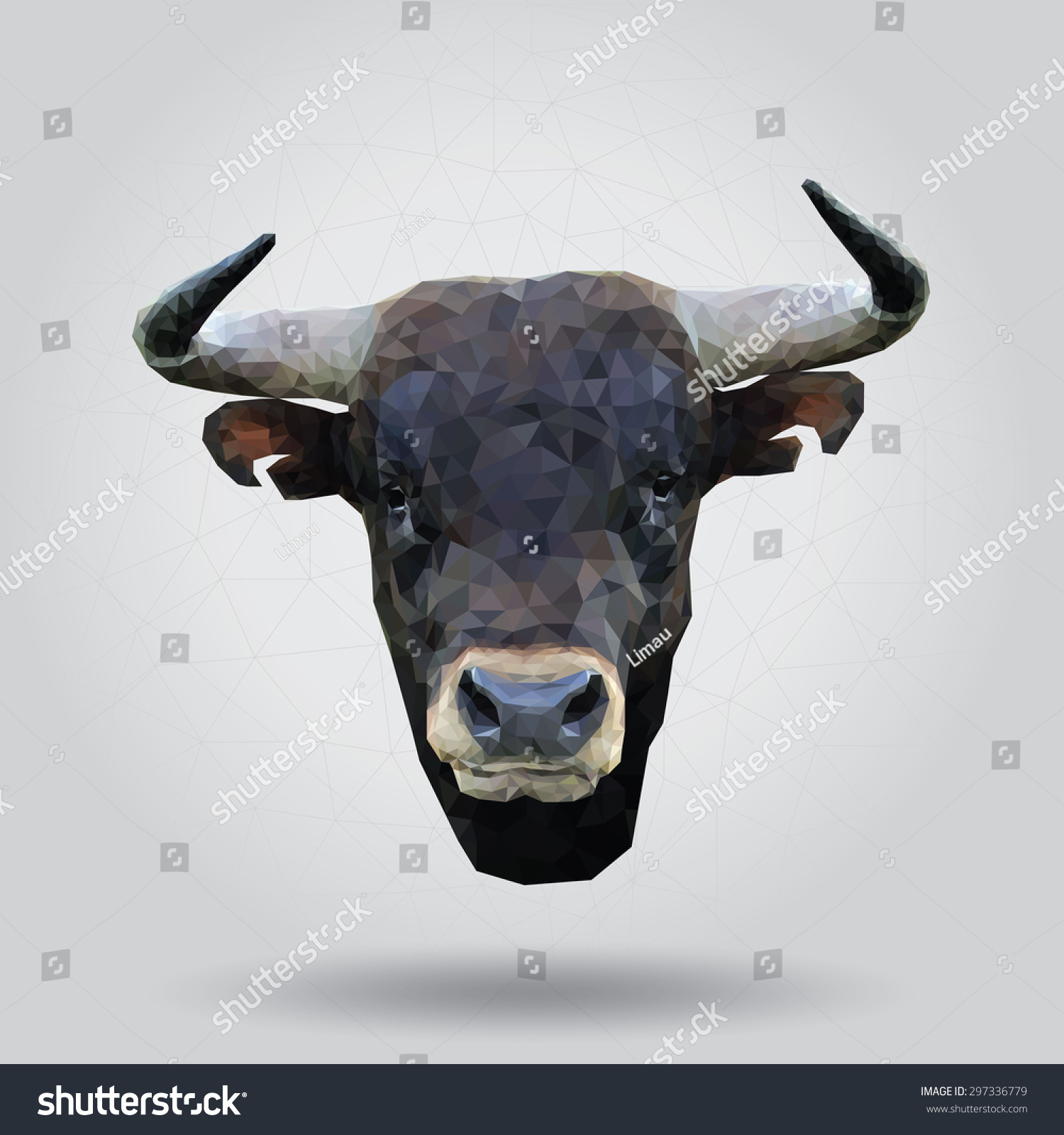 Polygon Buffalo Head Stock Vector (Royalty Free) 297336779