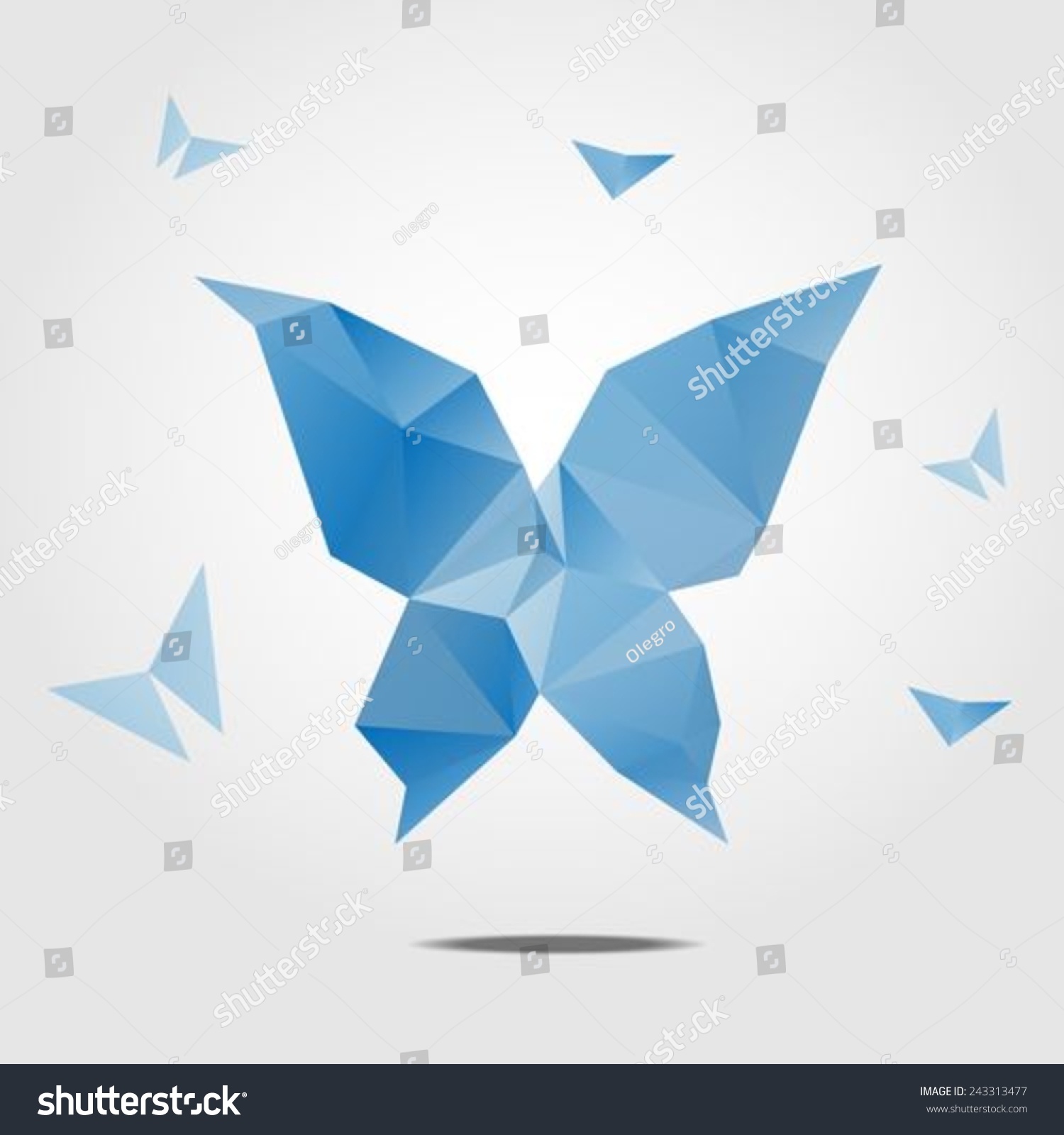 Polygon Butterfly Stock Vector 243313477 - Shutterstock