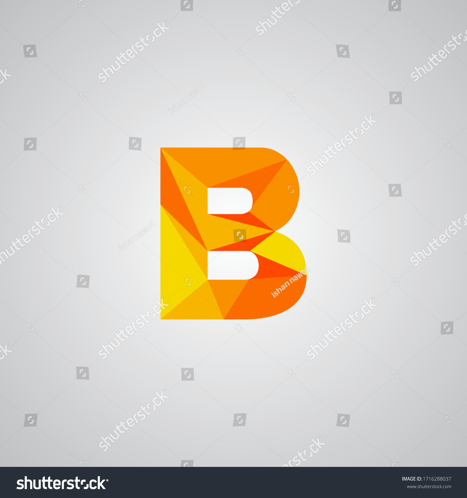 Polygon Letter B Logo Design Stock Vector (Royalty Free) 1716288037 ...