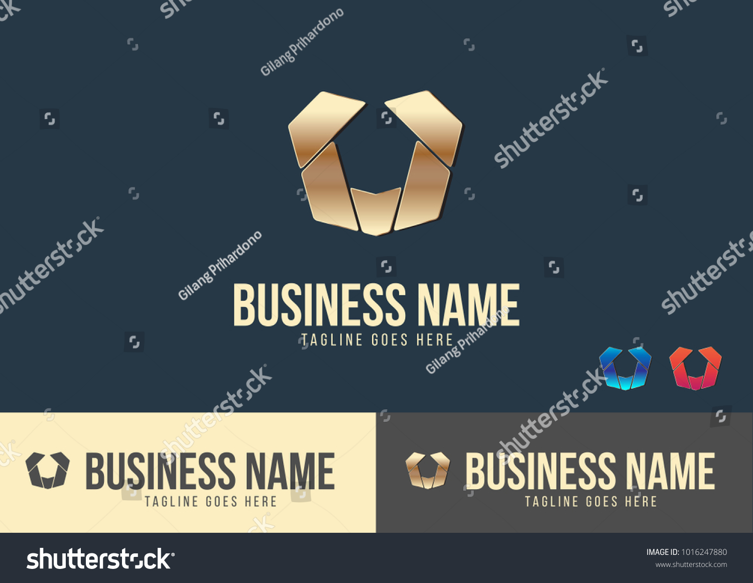 Polygon Logo Template Design Vector Illustration Stock Vector (Royalty ...