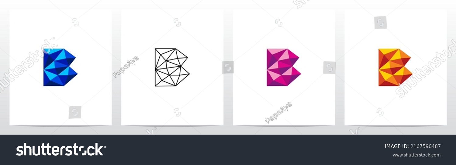 Polygon Lowpoly Letter Logo Design B Stock Vector (Royalty Free ...