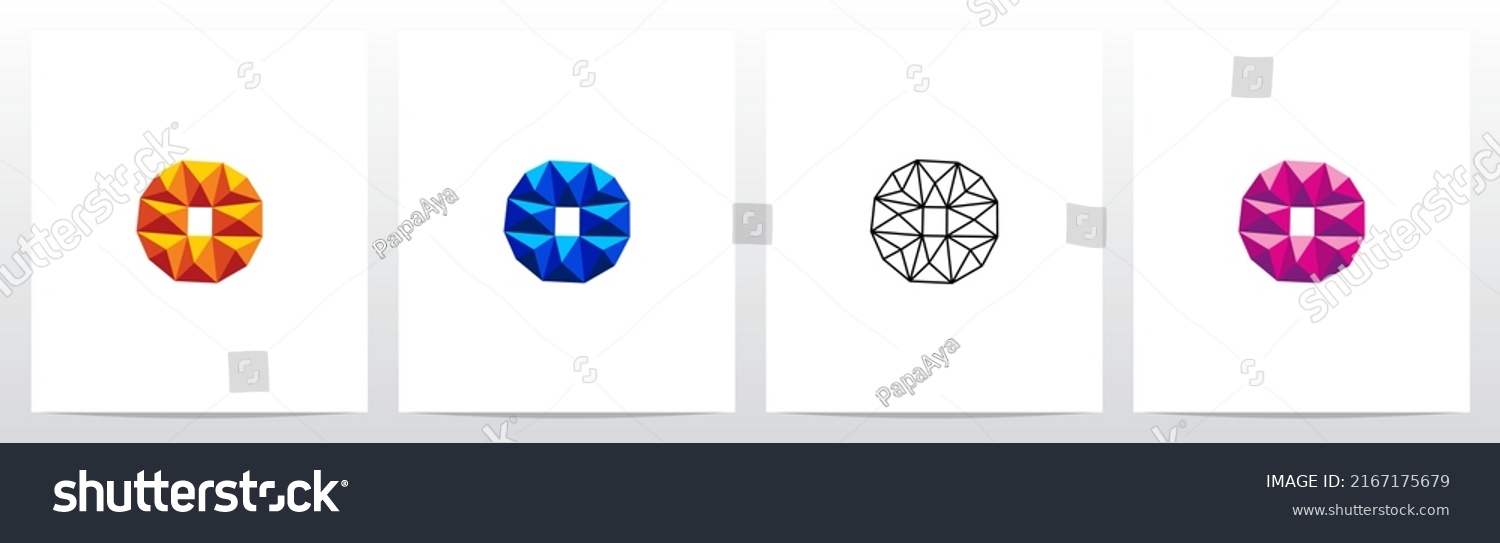 Polygon Lowpoly Letter Logo Design O Stock Vector (Royalty Free ...