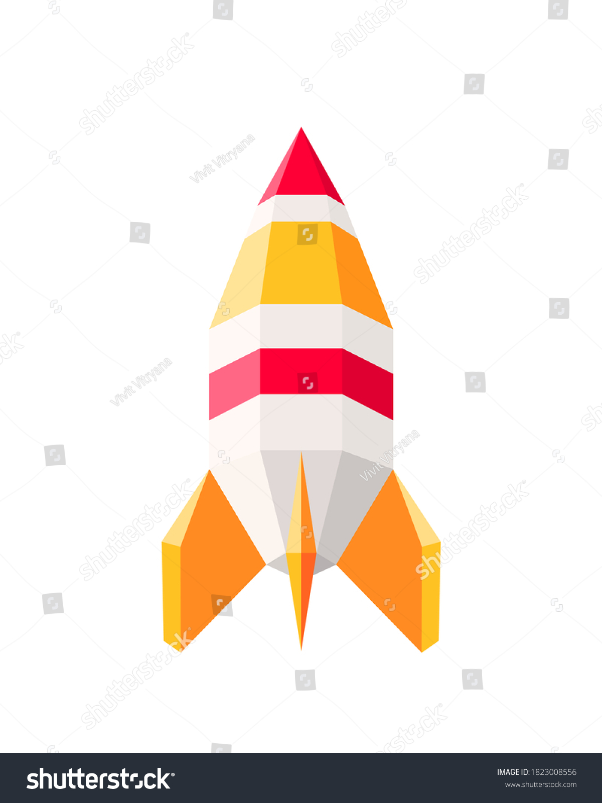 Polygon Rocket Ship Art Image Low Stock Vector (Royalty Free) 1823008556