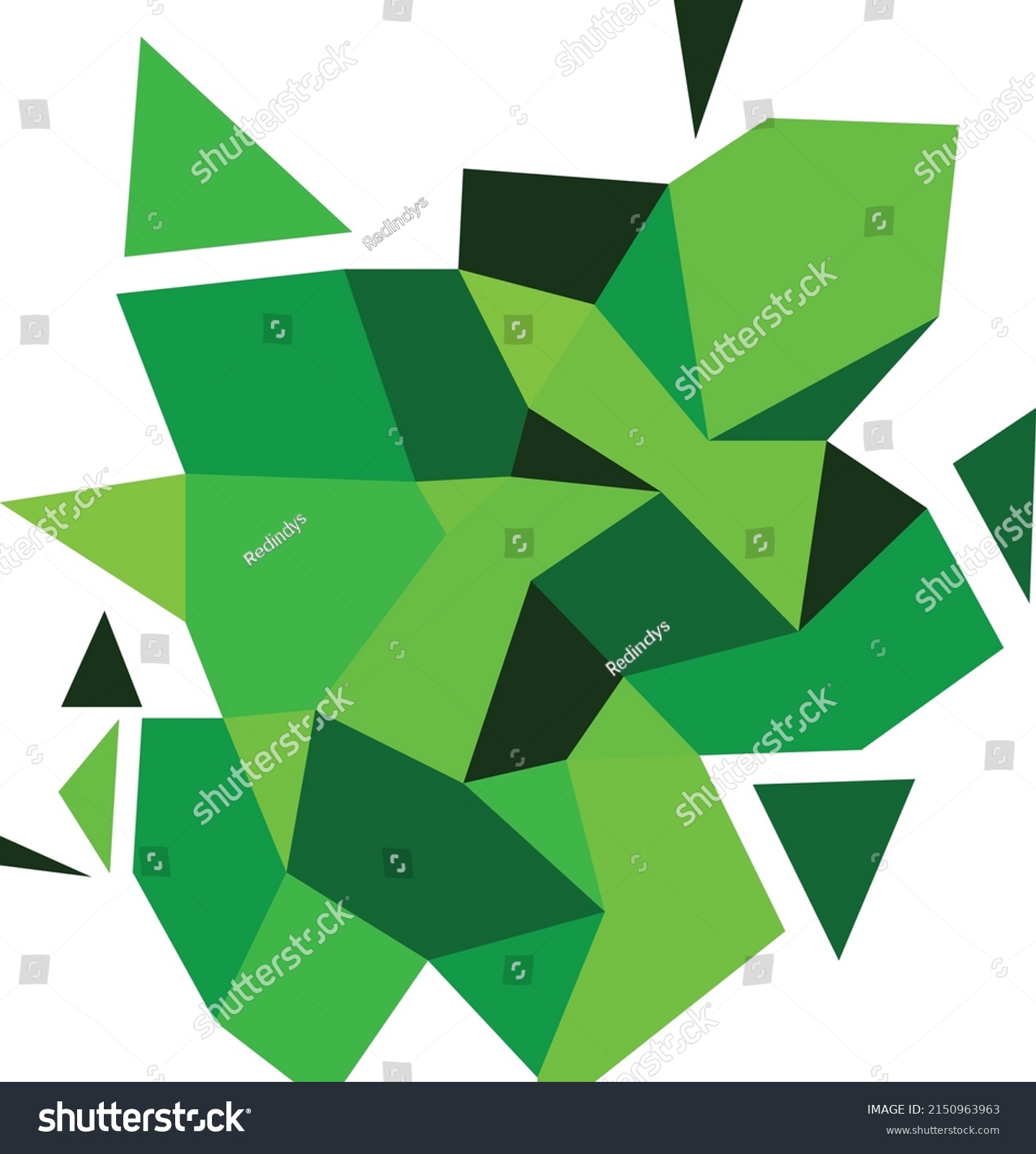 Polygon Vector Image Green Tone Fragmented Stock Vector (Royalty Free ...
