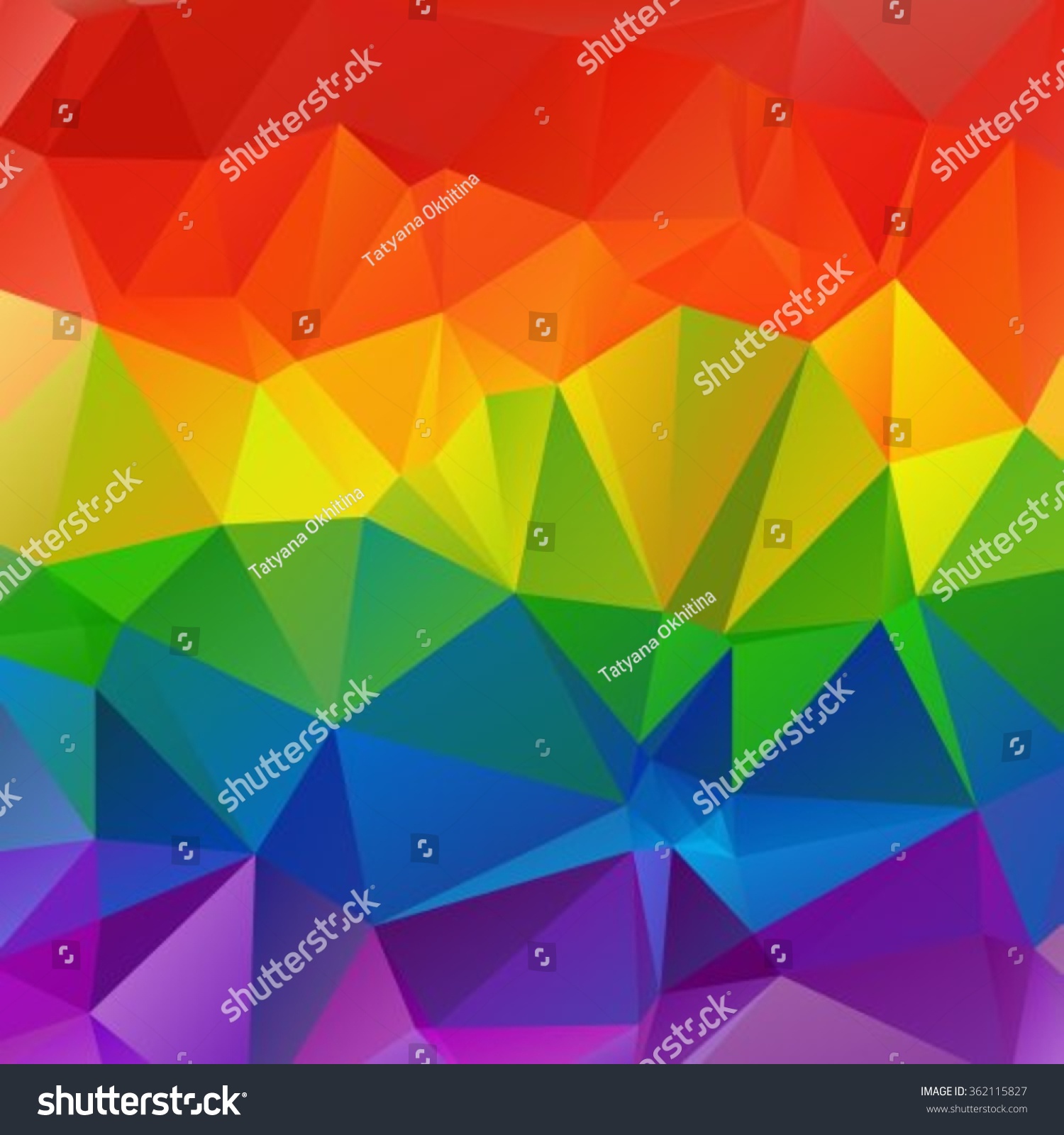 Polygonal Abstract Multicolored Bright Square Rainbow Stock Vector ...