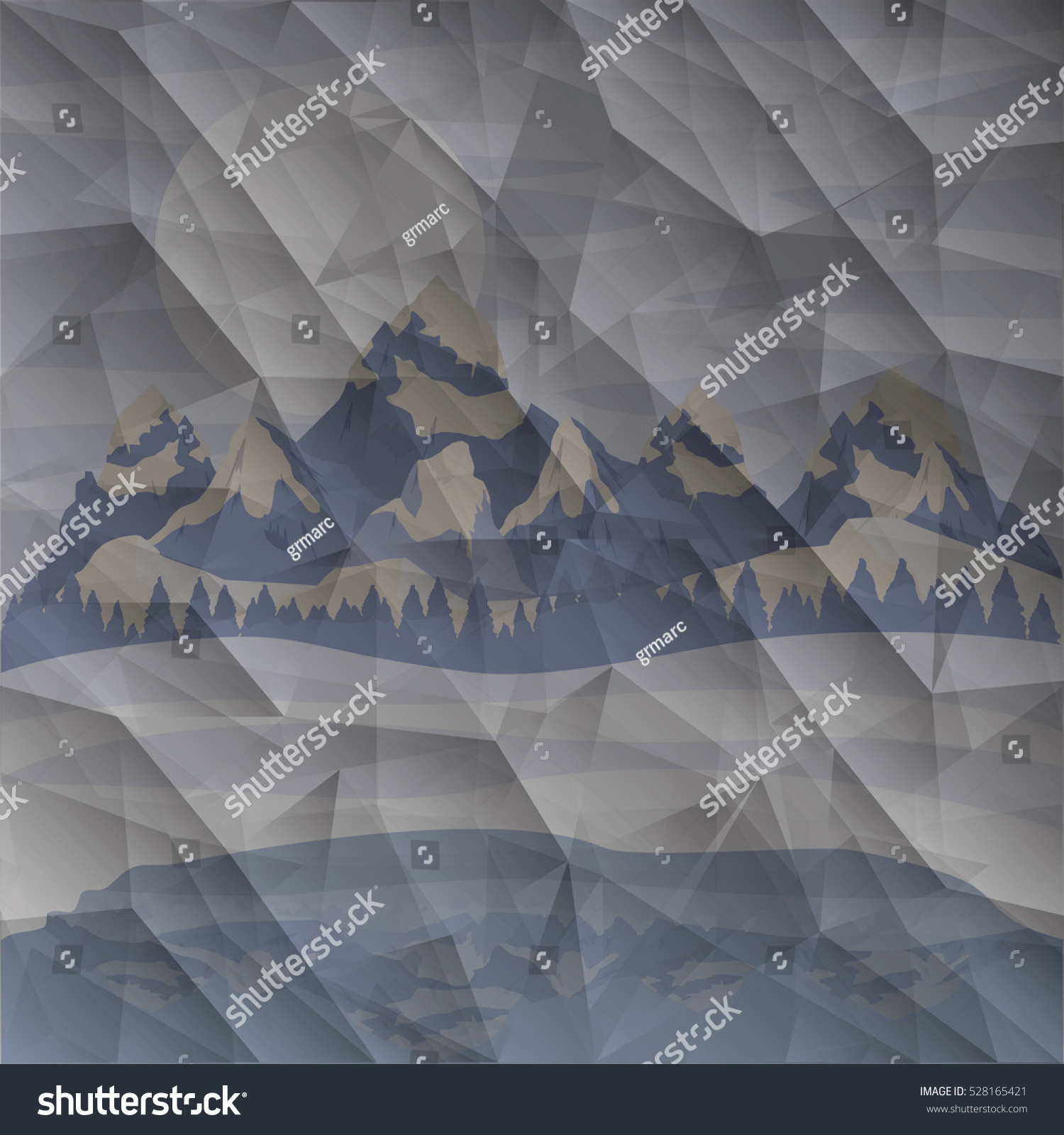 Polygonal Landscape Background Design Stock Vector (Royalty Free ...
