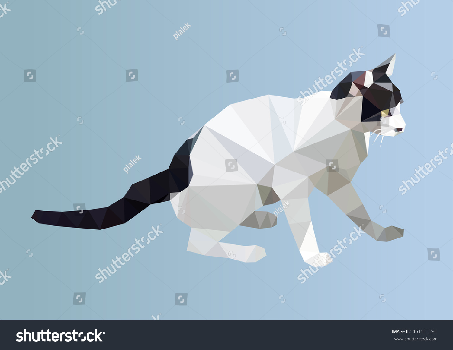 Polygonal Cat Polygon Geometric Triangle Animal Stock Vector (Royalty ...