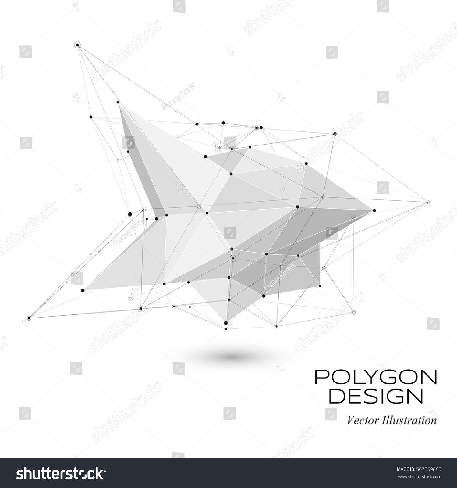 Polygonal Concept Design Object Connection Lines Stock Vector (Royalty ...
