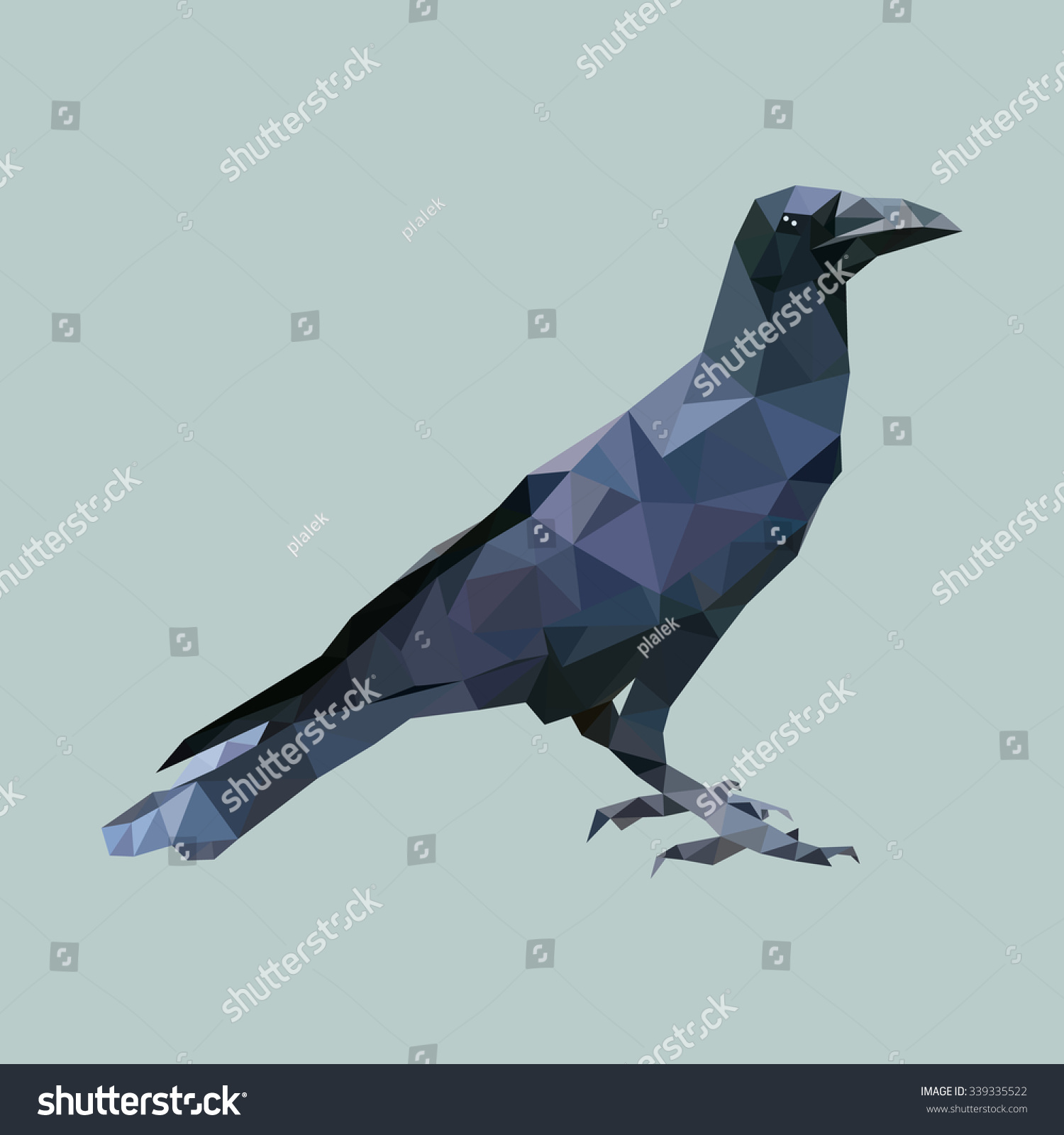 Polygonal Crow Polygon Triangle Bird Isolated Stock Vector (Royalty ...