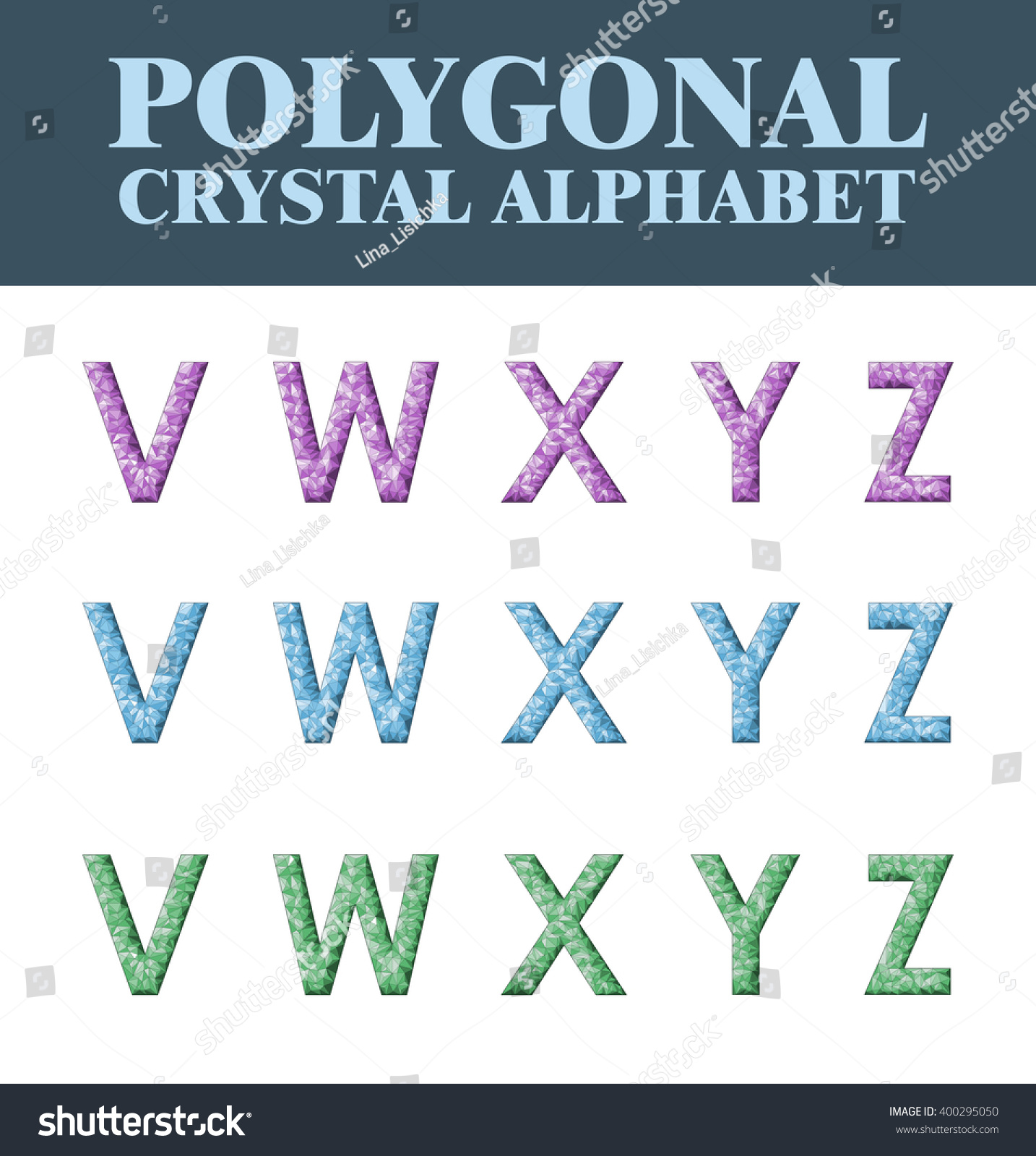 Polygonal Crystal Alphabet Vector Stock Vector (Royalty Free) 400295050 ...