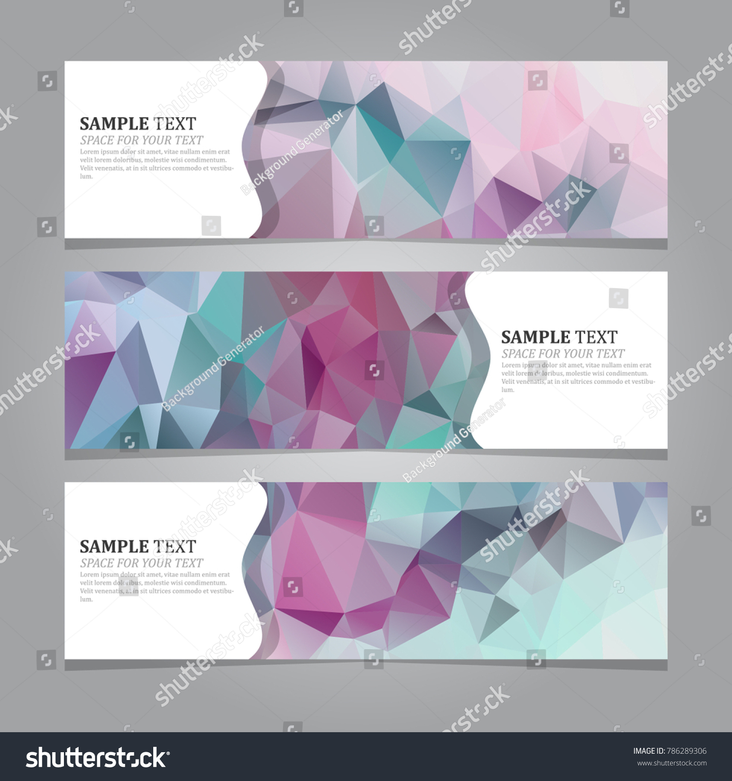 Polygonal Geometric Banners Stock Vector (Royalty Free) 786289306