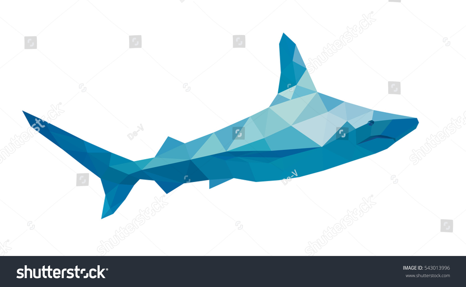 Polygonal Geometric Low Poly Vector Shark Stock Vector (Royalty Free ...
