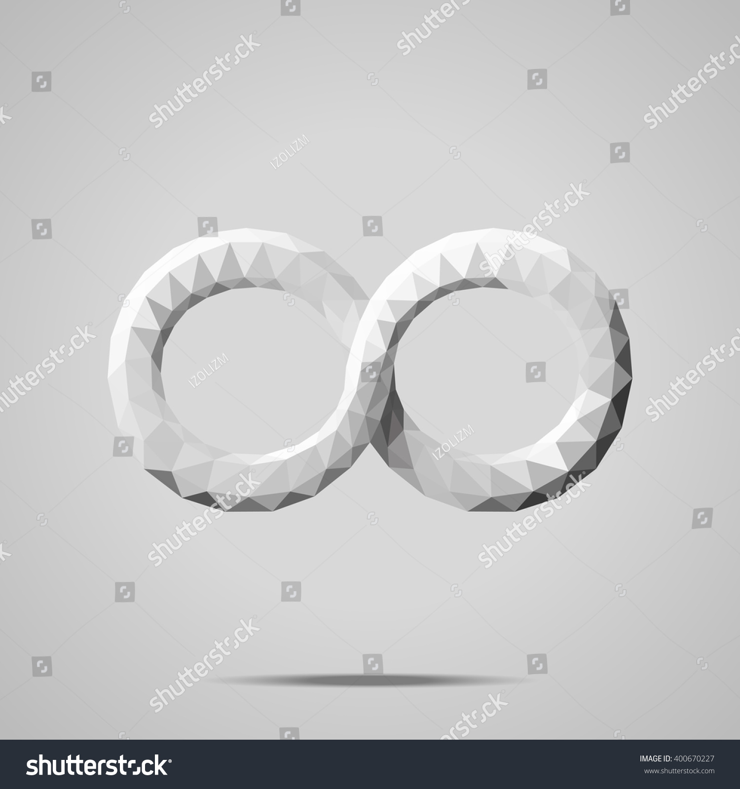 Polygonal Infinity Symbol Eight Low Poly Stock Vector 400670227 ...