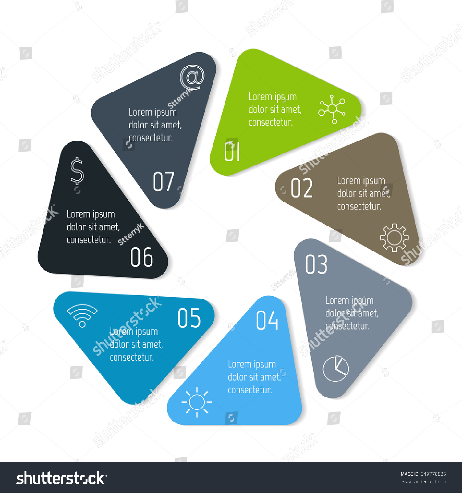 Polygonal Infographic Diagram Circular Connected Chart Stock Vector ...