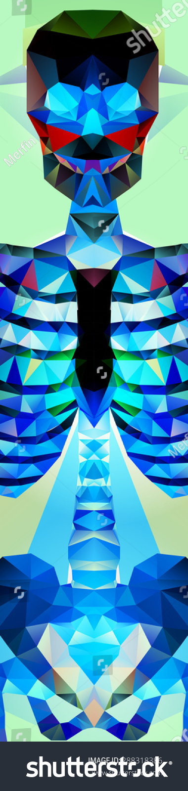 Polygonal Skeleton Low Poly Illustration Polygonal Stock Vector ...