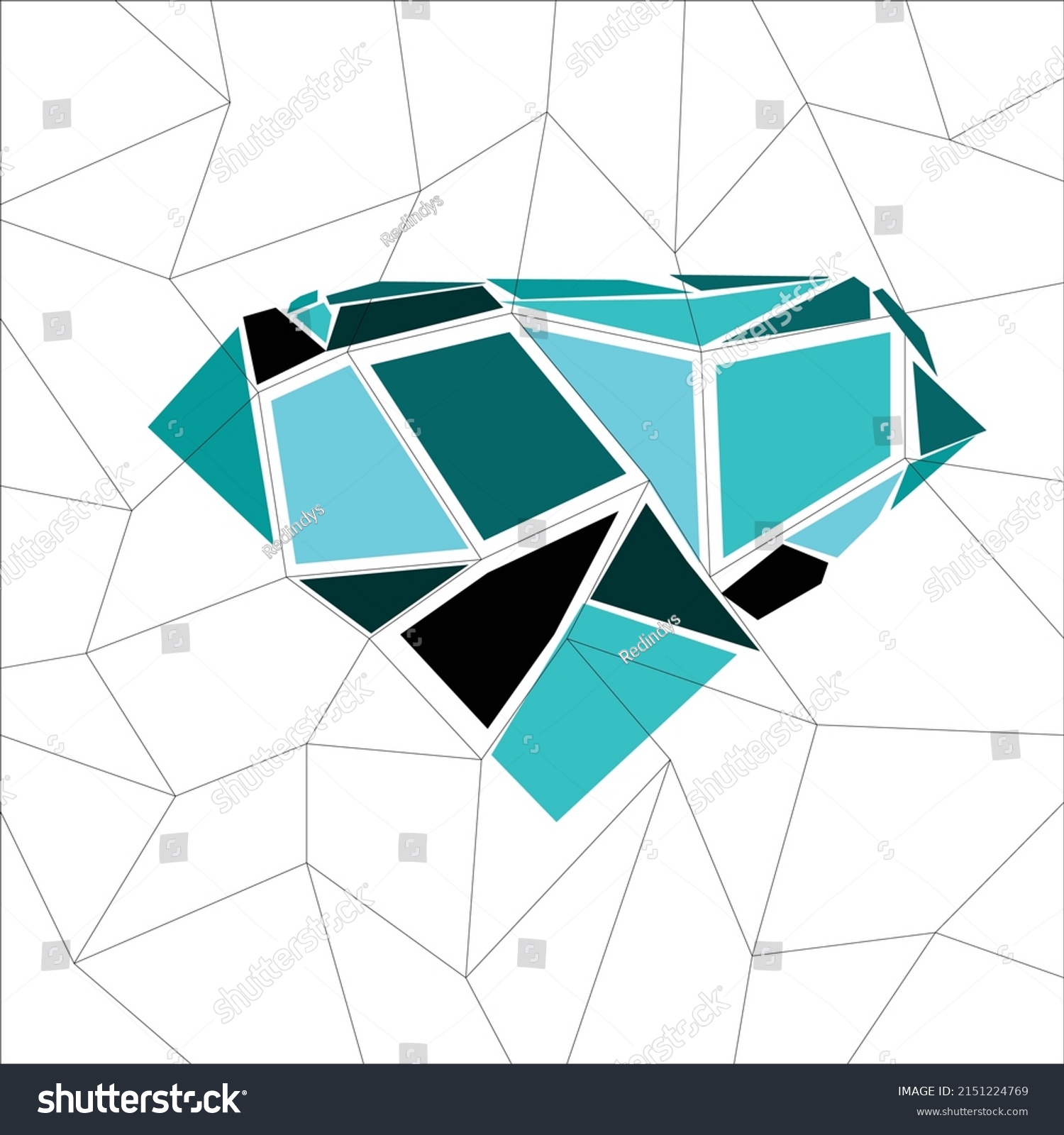 Polyhedron Vector Image Blue Diamond Shape Stock Vector (Royalty Free ...