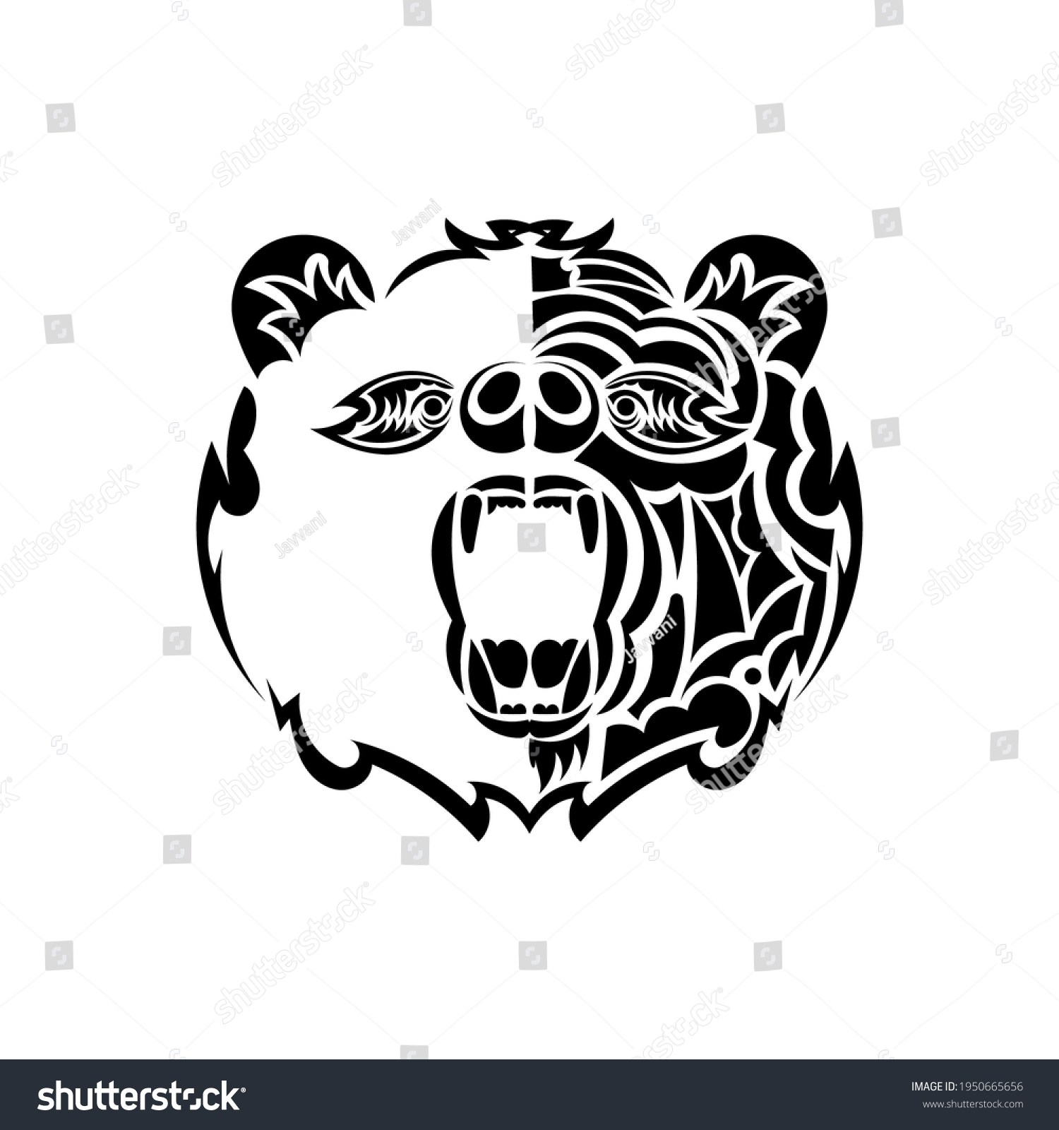 Polynesia Bear Tattoo Designs Isolated Vector Stock Vector (Royalty ...