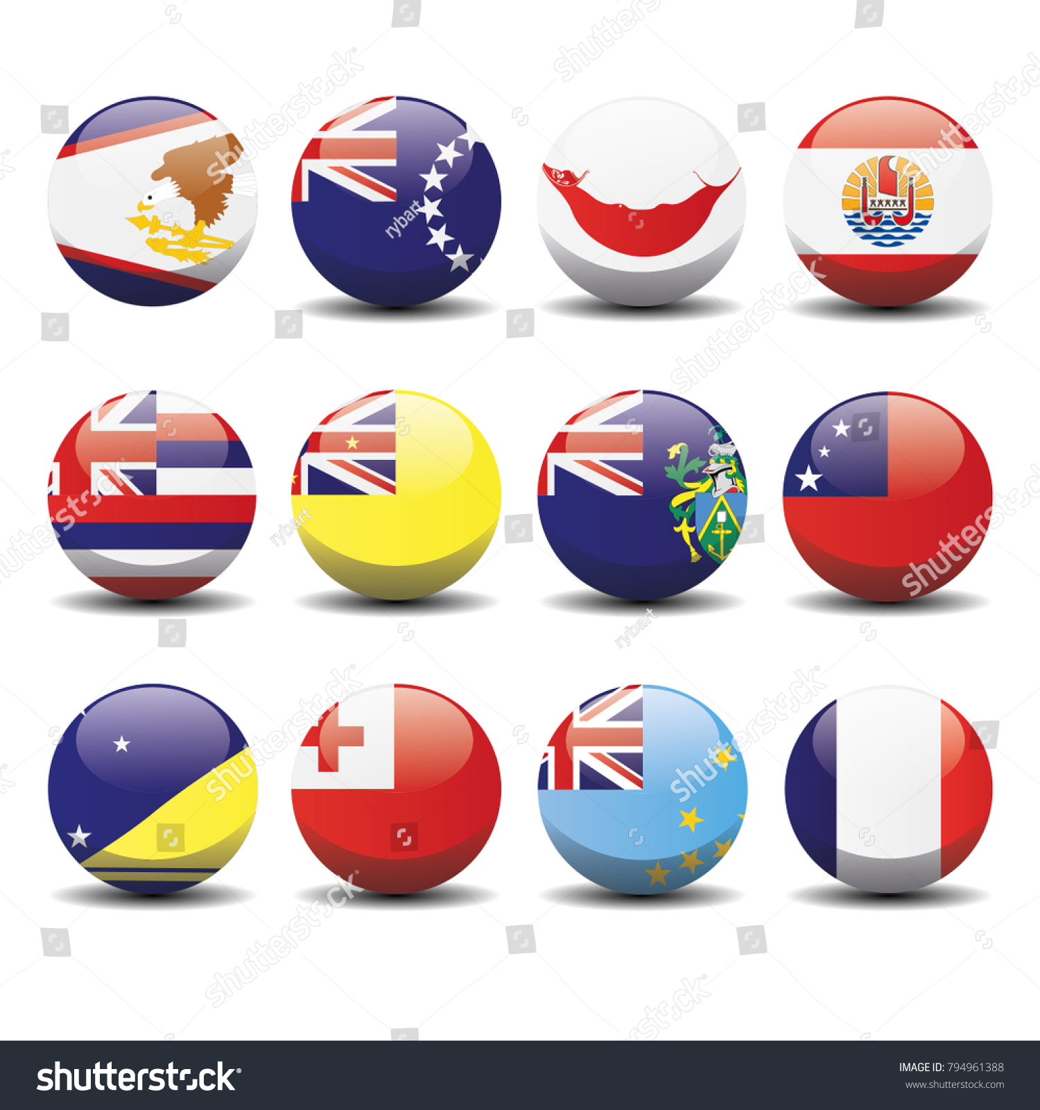 Polynesia Country National Circle Button Flags 스톡 벡터(로열티 프리) 794961388 ...