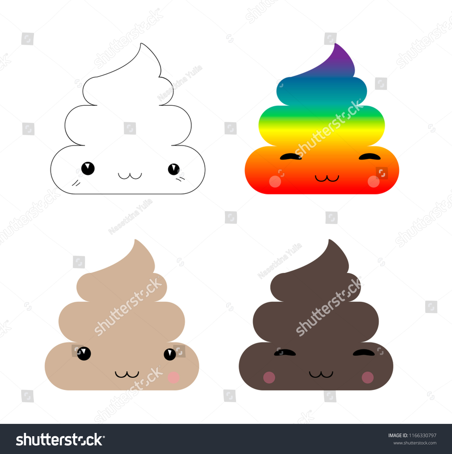 Poo Emoticon Set Stock Vector (Royalty Free) 1166330797 | Shutterstock