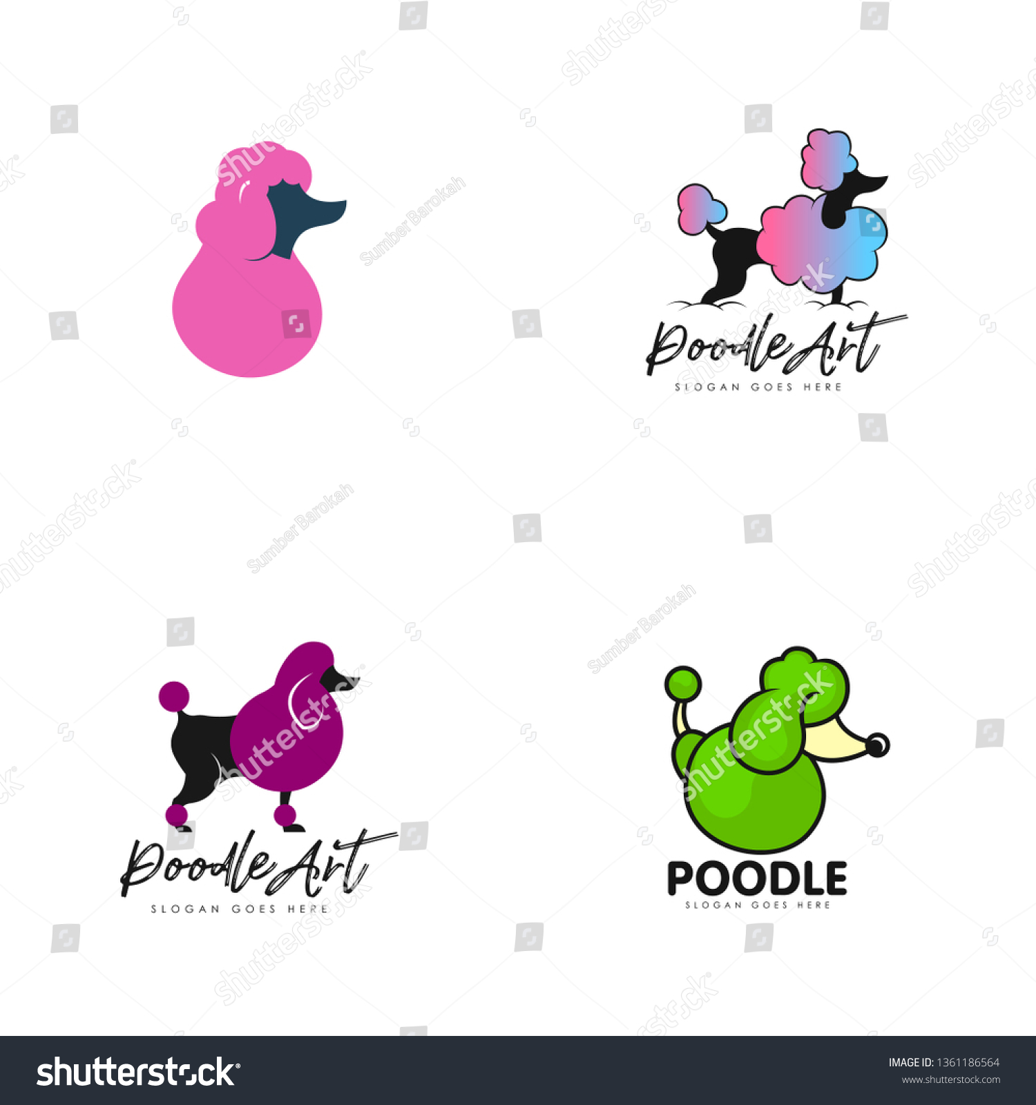 Poodle Dog Logo Template Vector Stock Vector (Royalty Free) 1361186564 ...