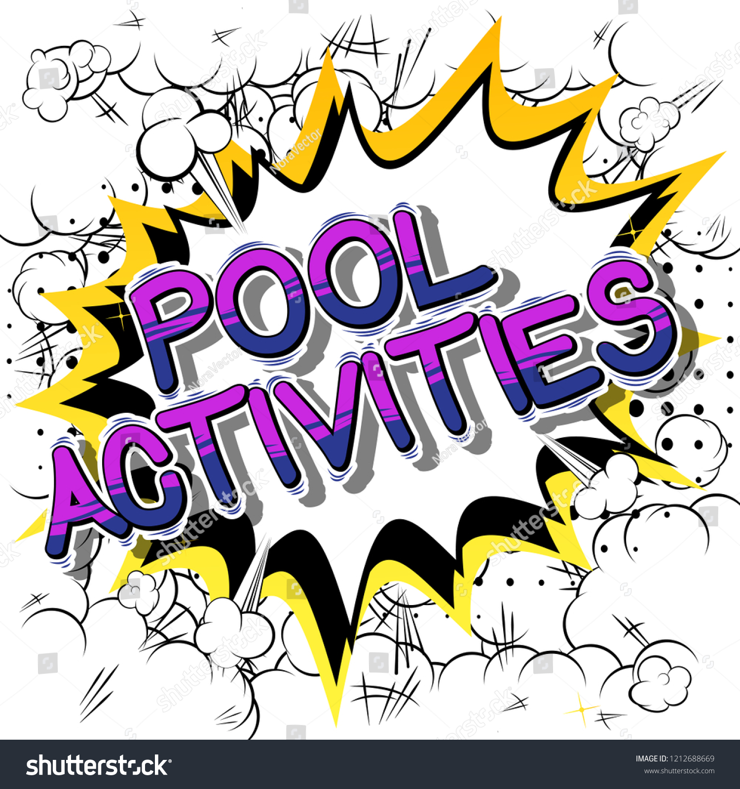 Pool Activities Vector Illustrated Comic Book Stock Vector (Royalty ...