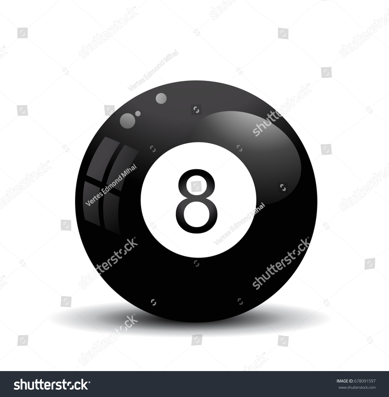Pool Ball Vector Illustration On White Stock Vector (Royalty Free ...