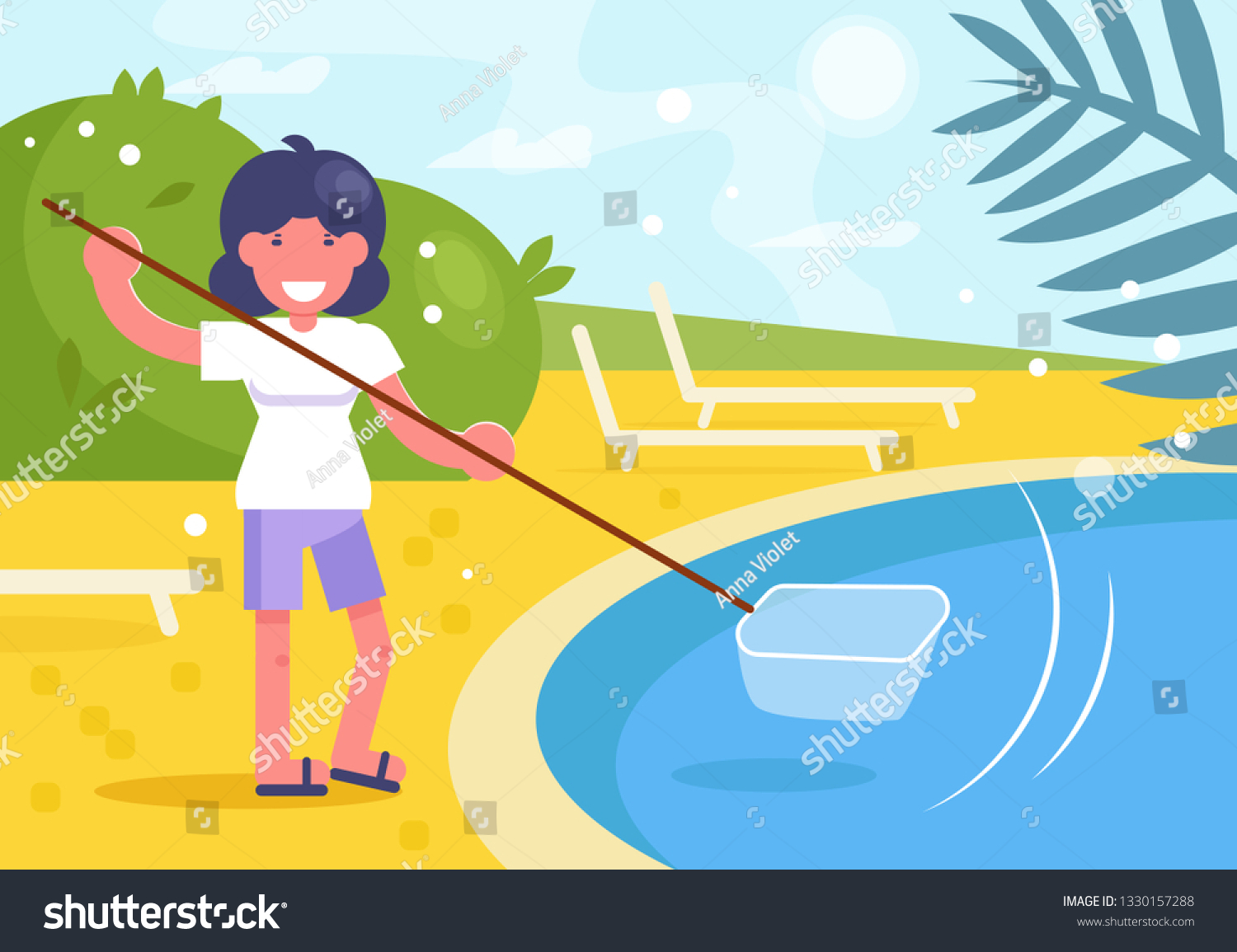 Pool Cleaner Vector Cartoon Isolated Art Stock Vector (Royalty Free ...