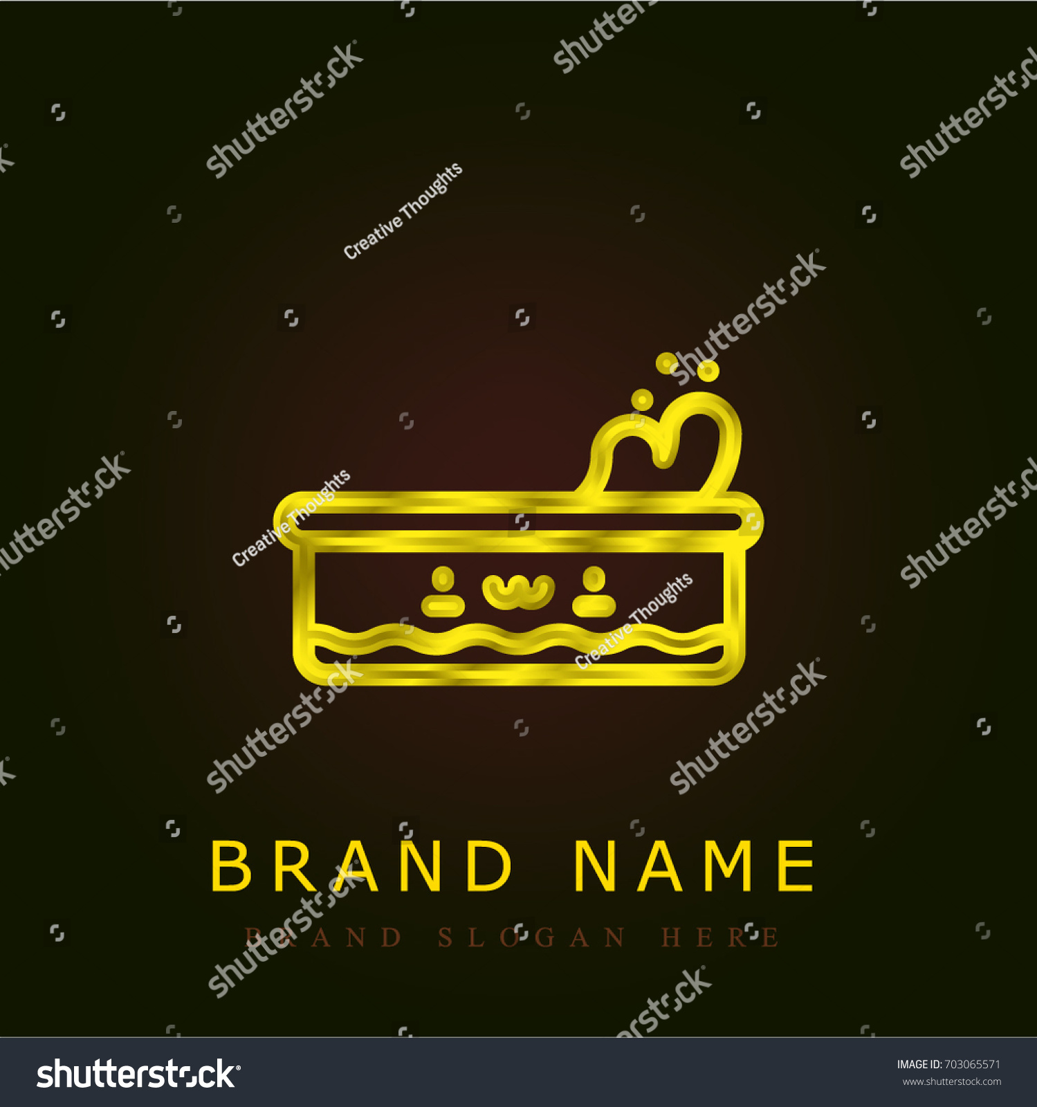 Pool Golden Metallic Logo Stock Vector (Royalty Free) 703065571 ...