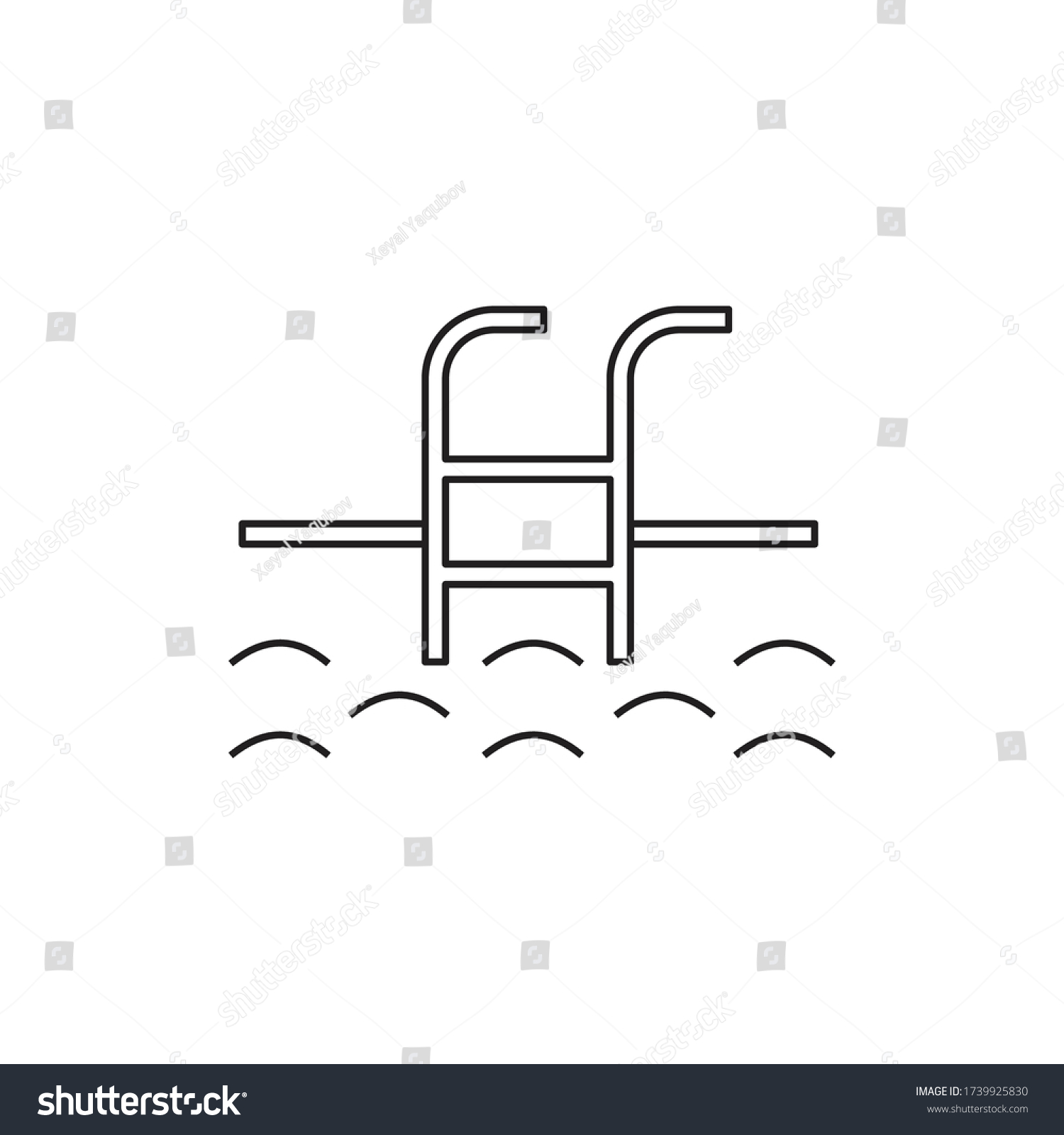 Pool Icon Vector Sign Symbol Isolated Stock Vector (Royalty Free ...
