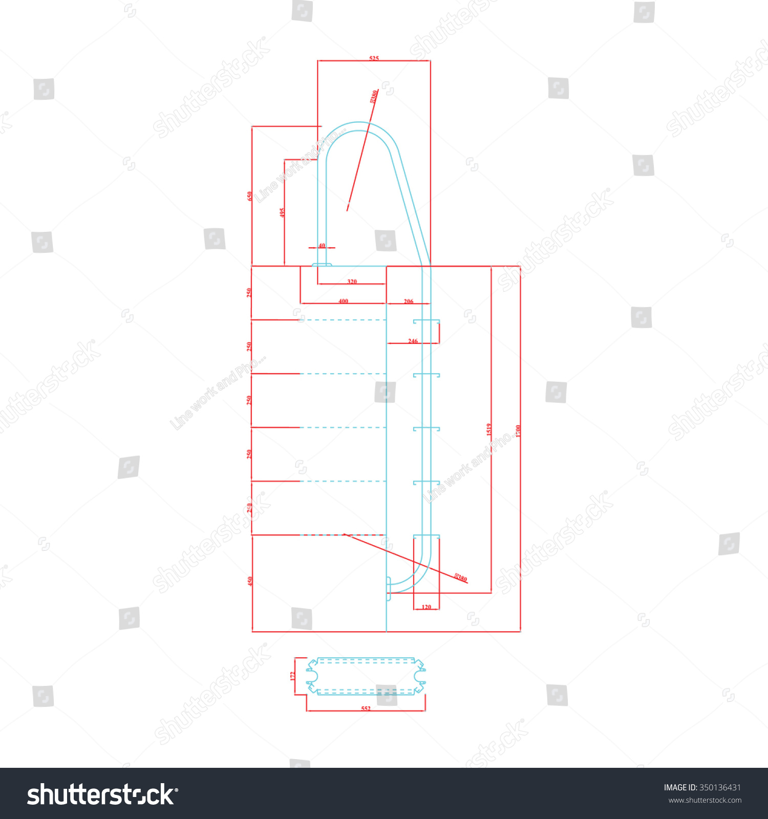Pool Ladder Dimension Sketch Stock Vector (Royalty Free) 350136431 ...