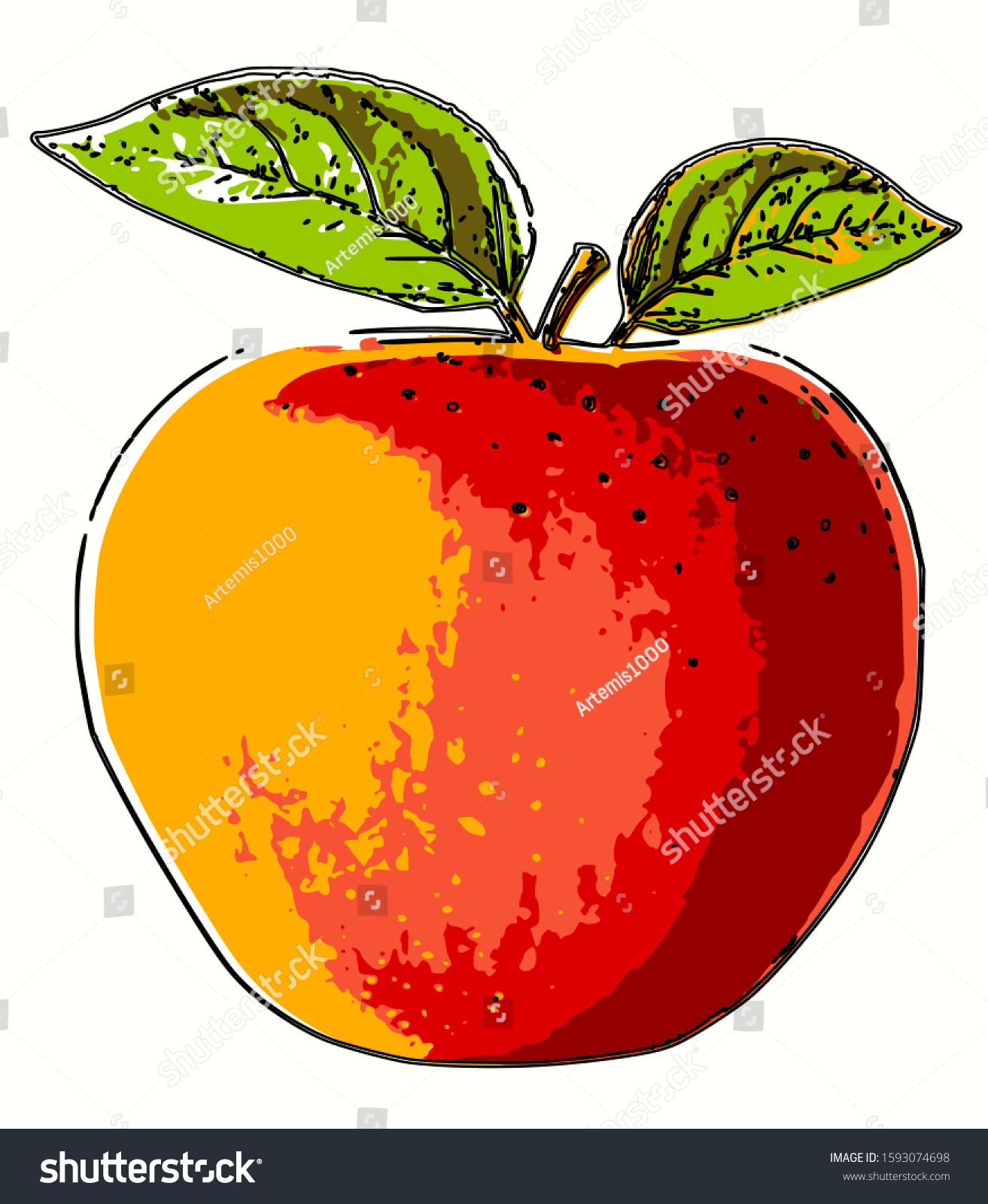 Pop Art Apple Vector Illustration Stock Vector (Royalty Free ...