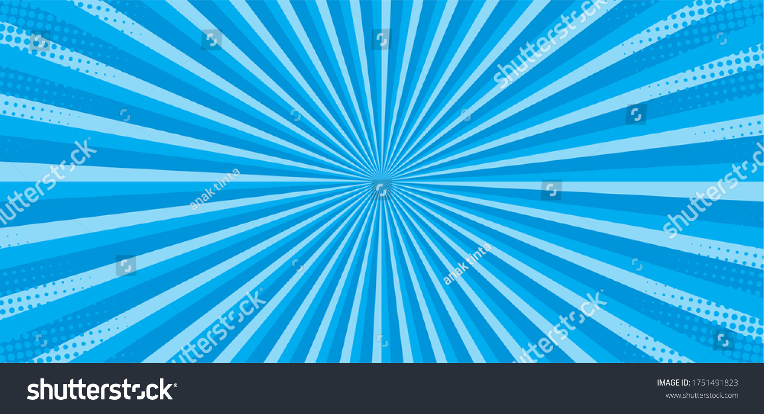 Pop Art Background Blue Rays Pattern Stock Vector (Royalty Free ...