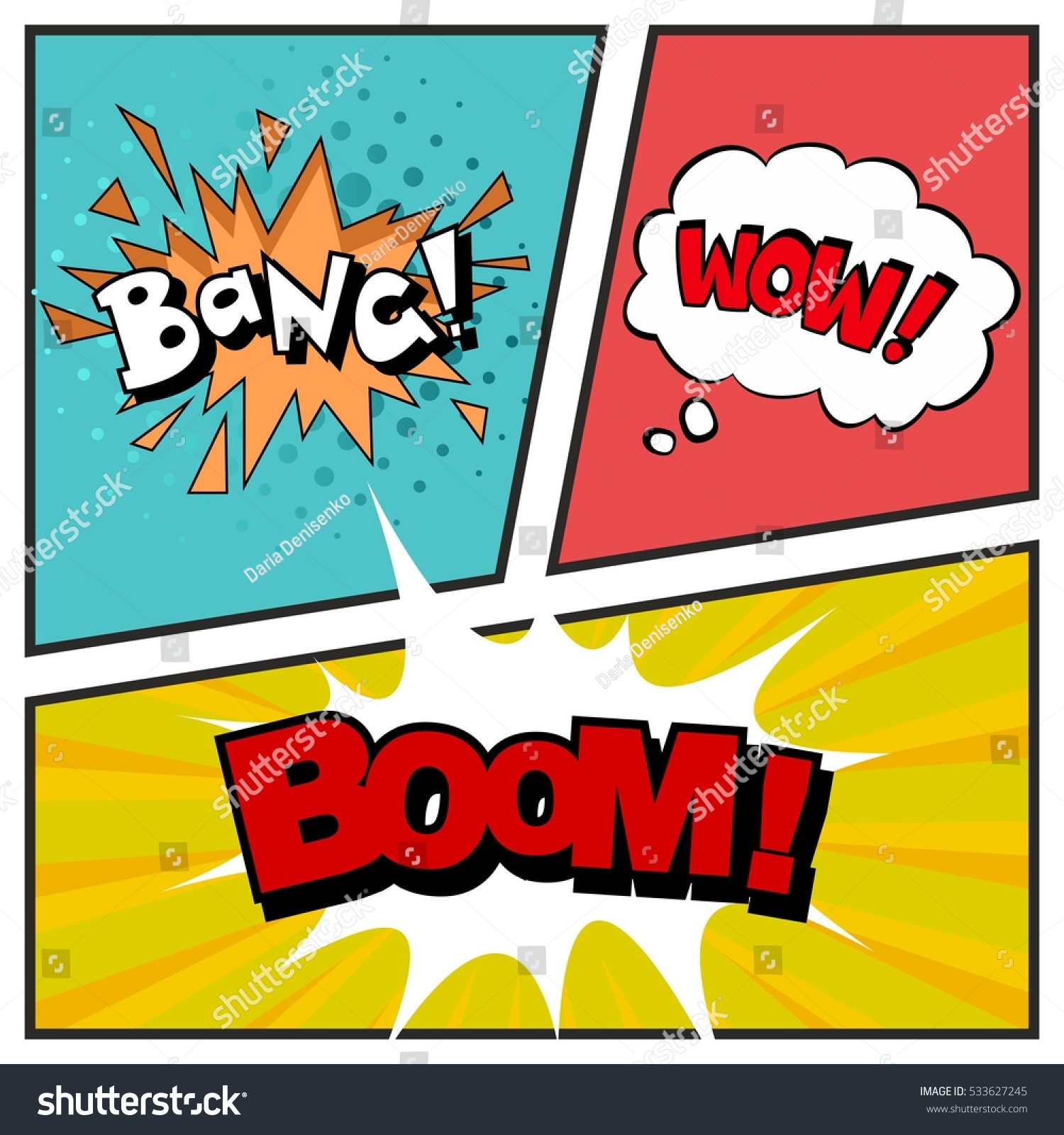 Popart Comic Template Vector Stock Vector (Royalty Free) 533627245