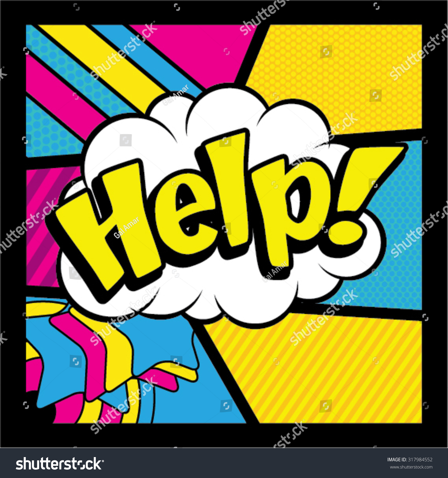 Pop Art Comics Icon Help Speech Stock Vector (Royalty Free) 317984552