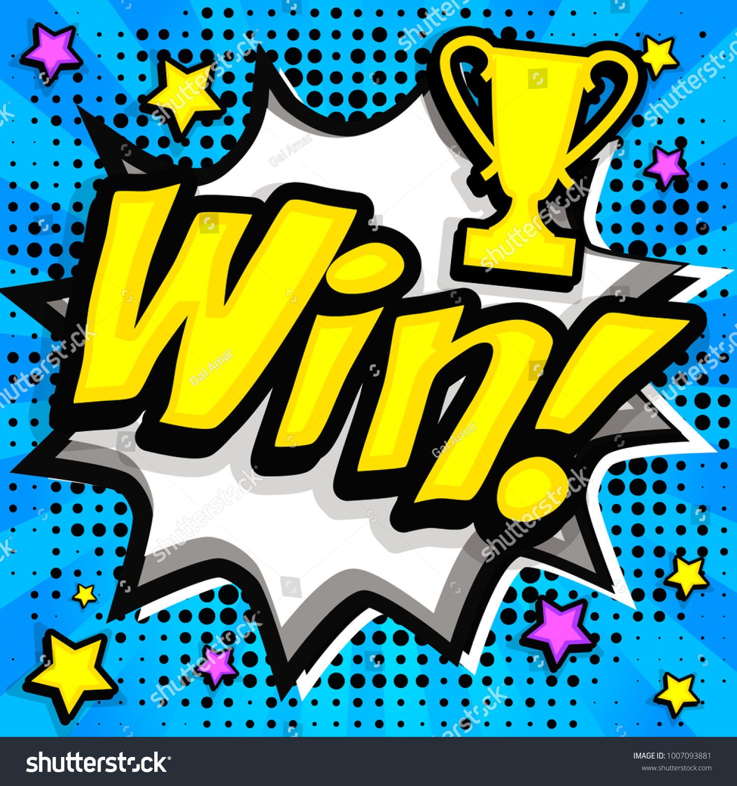 Pop Art Comics Icon Win Explosion Stock Vector (Royalty Free) 1007093881