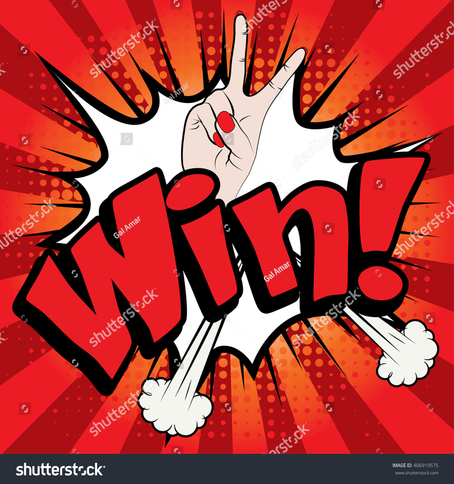 Pop Art Comics Icon Win Speech Stock Vector (Royalty Free) 406919575