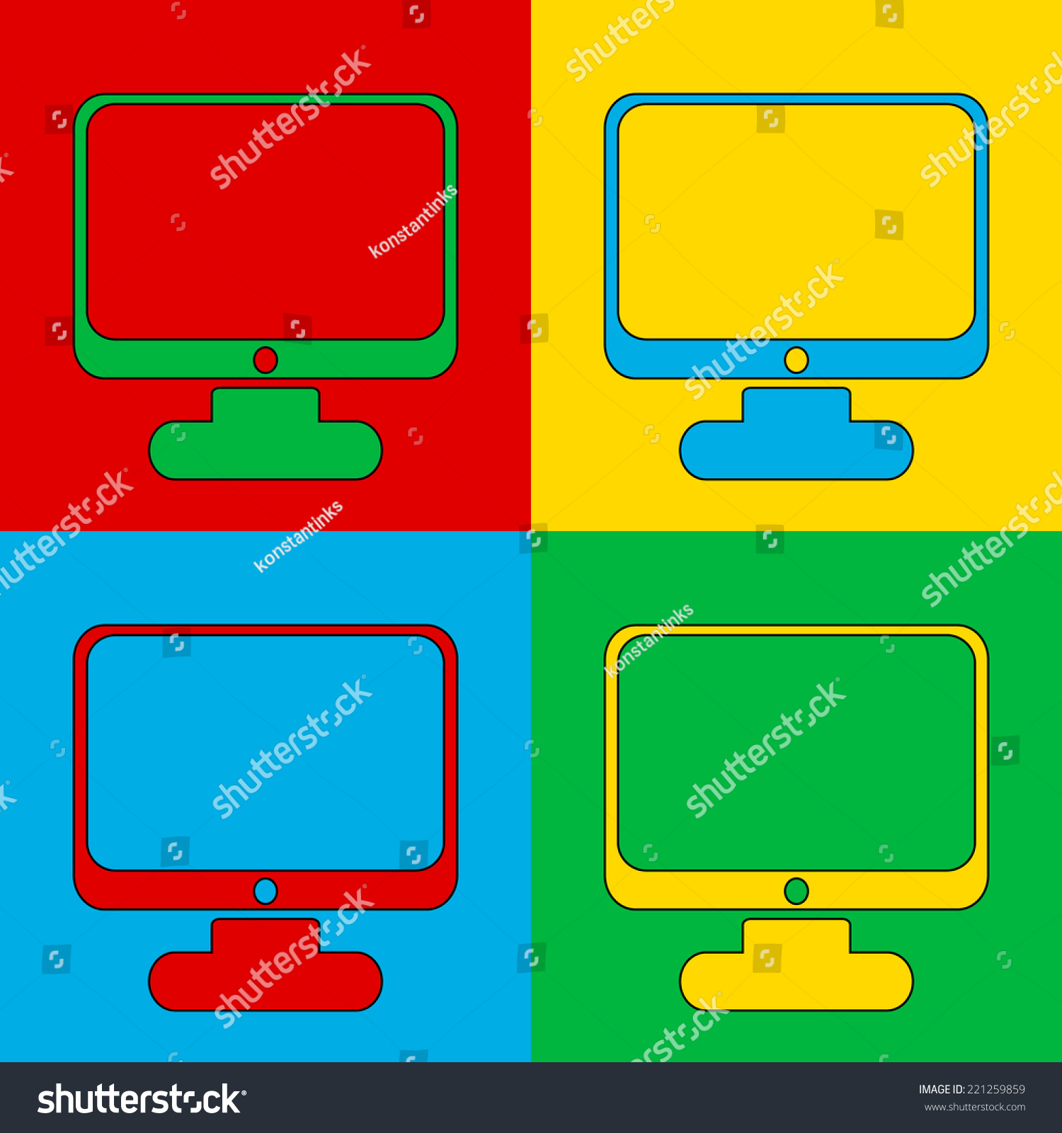 Pop Art Computer Symbol Vector Illustration: vector de stock (libre de ...