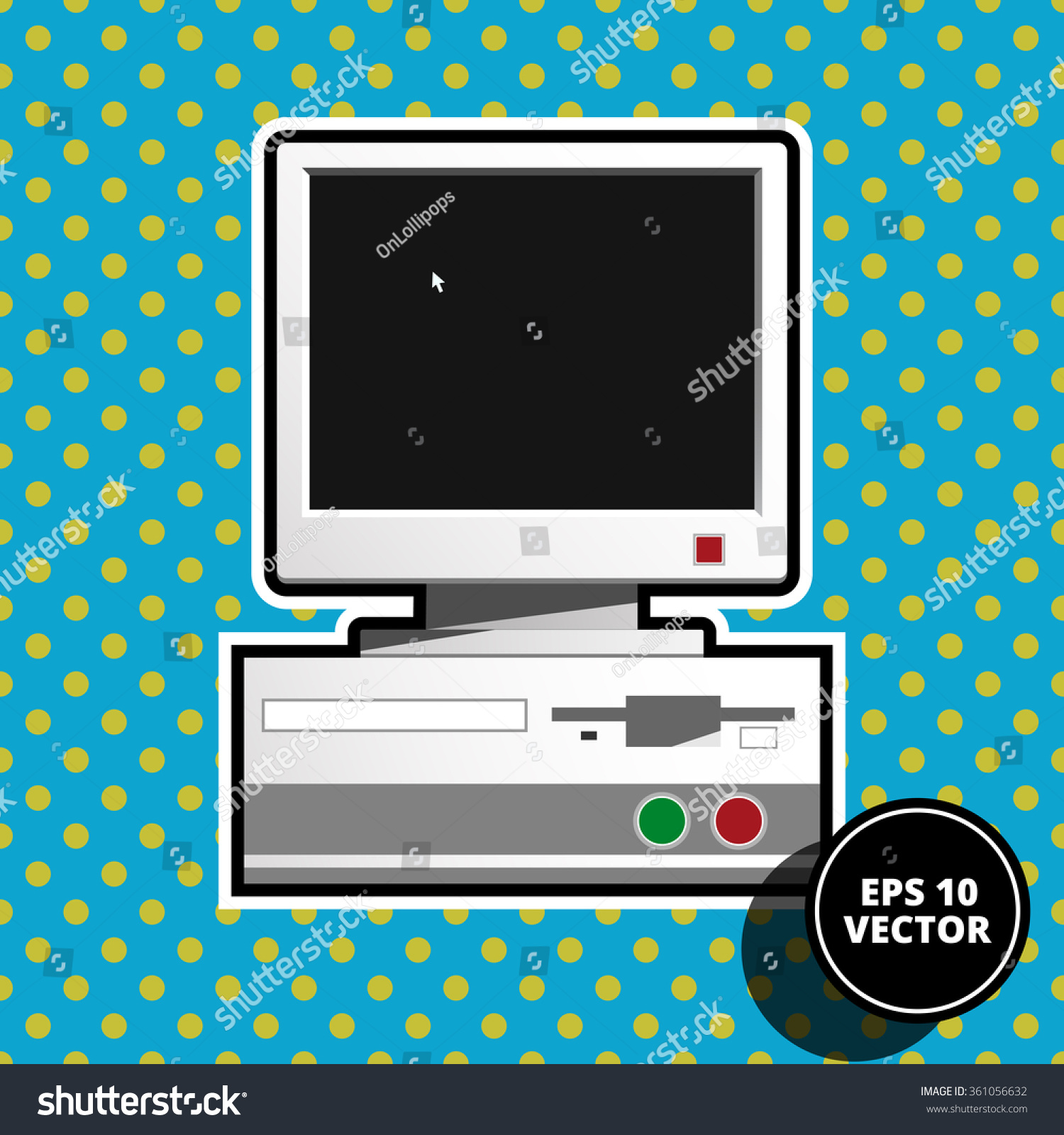 Pop Art Computer Vector Illustration Stock Vector (Royalty Free) 361056632