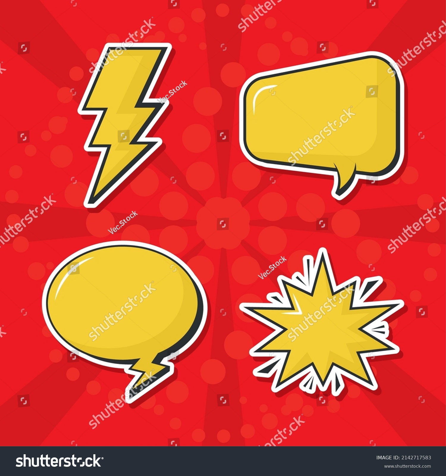 Pop Art Elements Icon Set Design Stock Vector (Royalty Free) 2142717583 ...