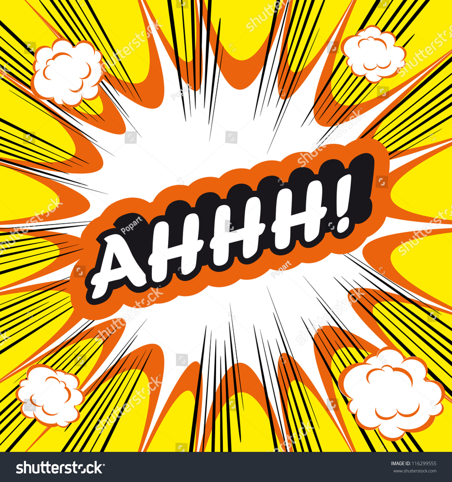 Pop Art Explosion Background Ahhh! Stock Vector Illustration 116299555 ...