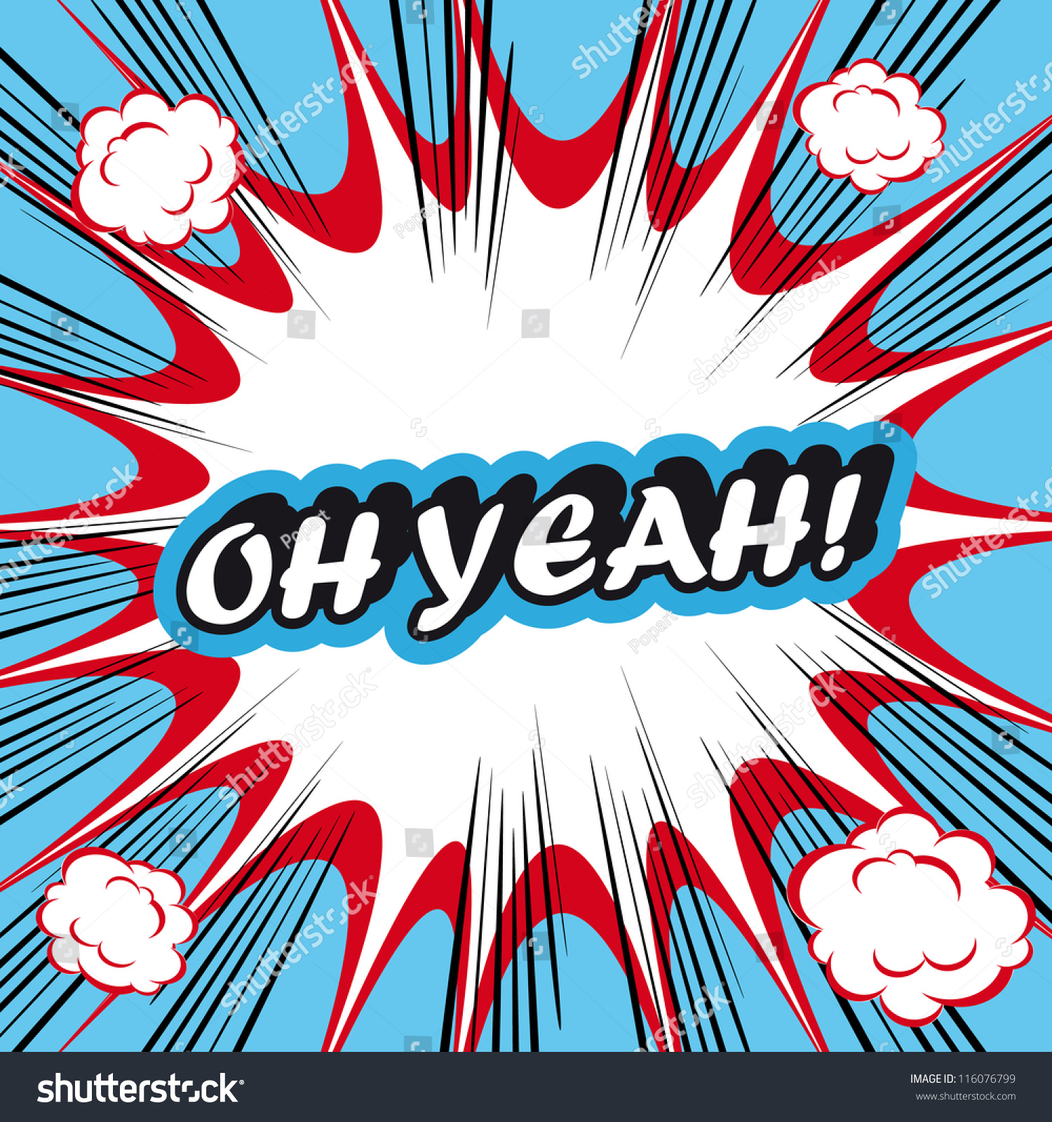 Pop Art Explosion Background Oh Yeah Stock Vector (Royalty Free) 116076799
