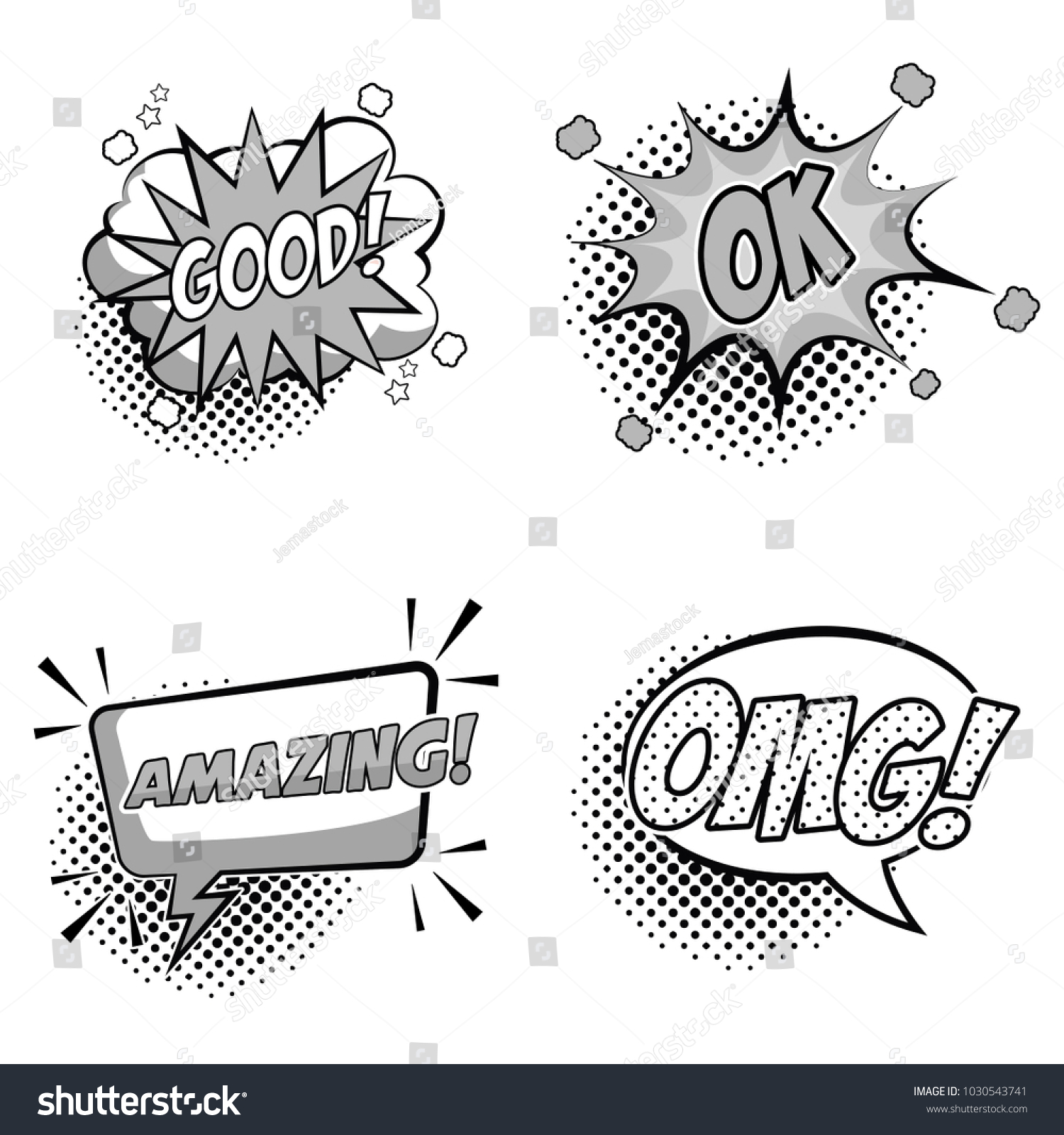 Pop Art Expressions Stock Vector (Royalty Free) 1030543741