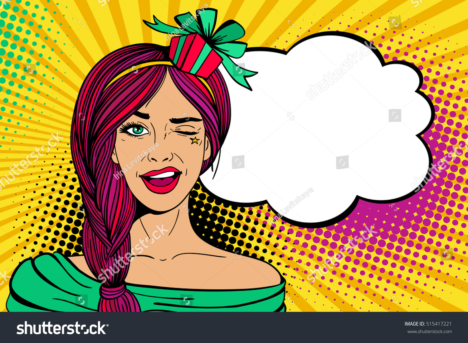 Pop Art Female Face Young Sexy Stock Vector 515417221 Shutterstock