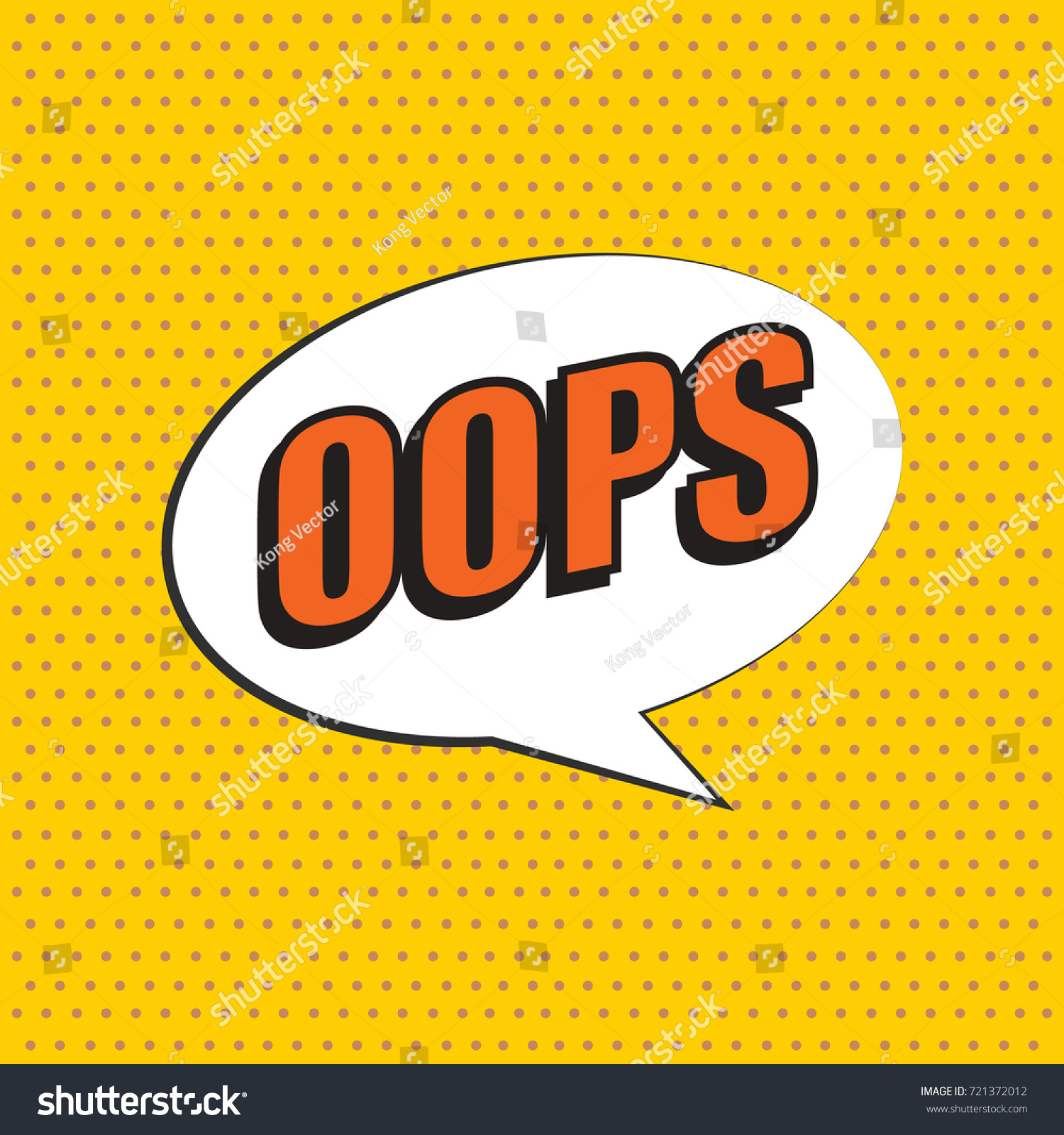 Pop Art Style Oops Yellow Background Stock Vector (Royalty Free ...