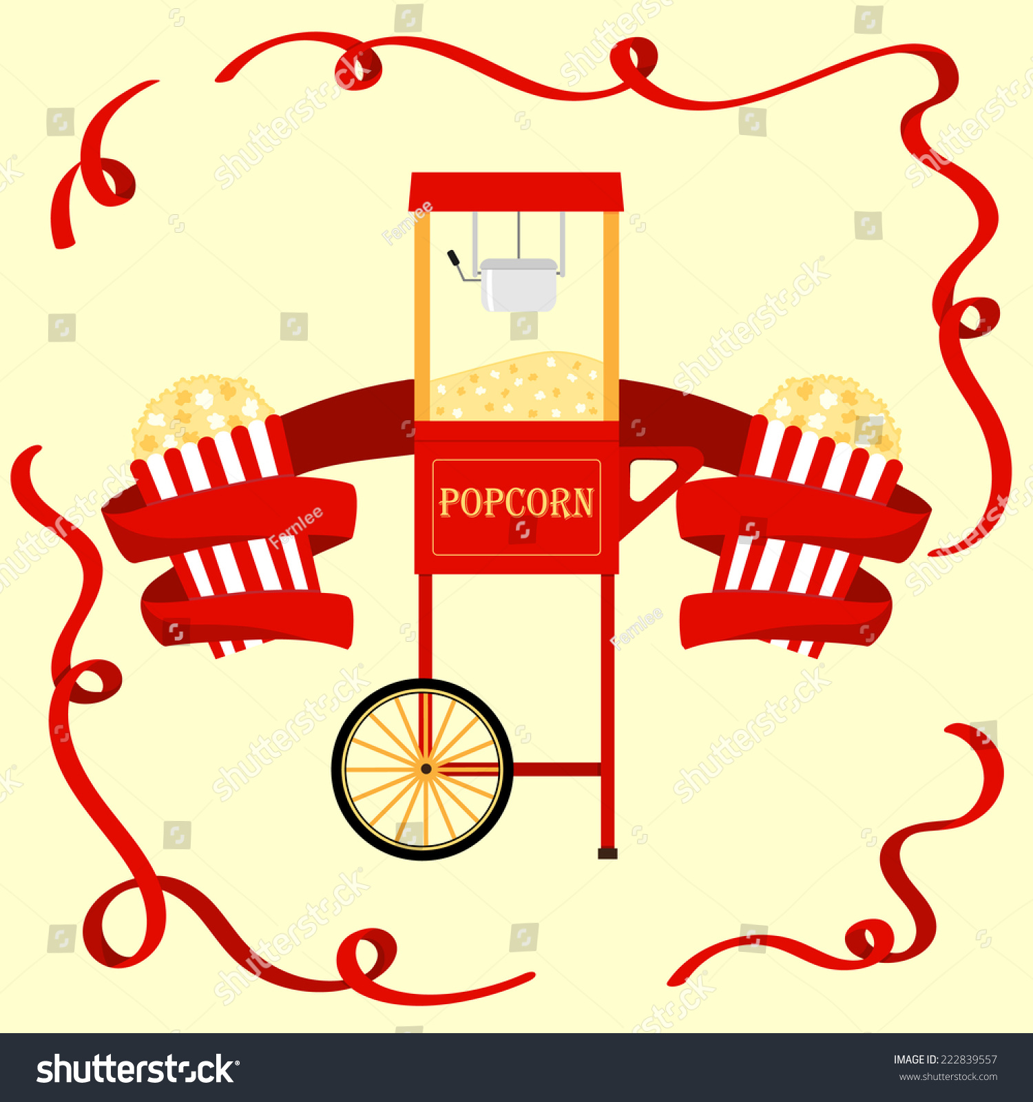 Pop Corn Cart Vector Stock Vector (Royalty Free) 222839557