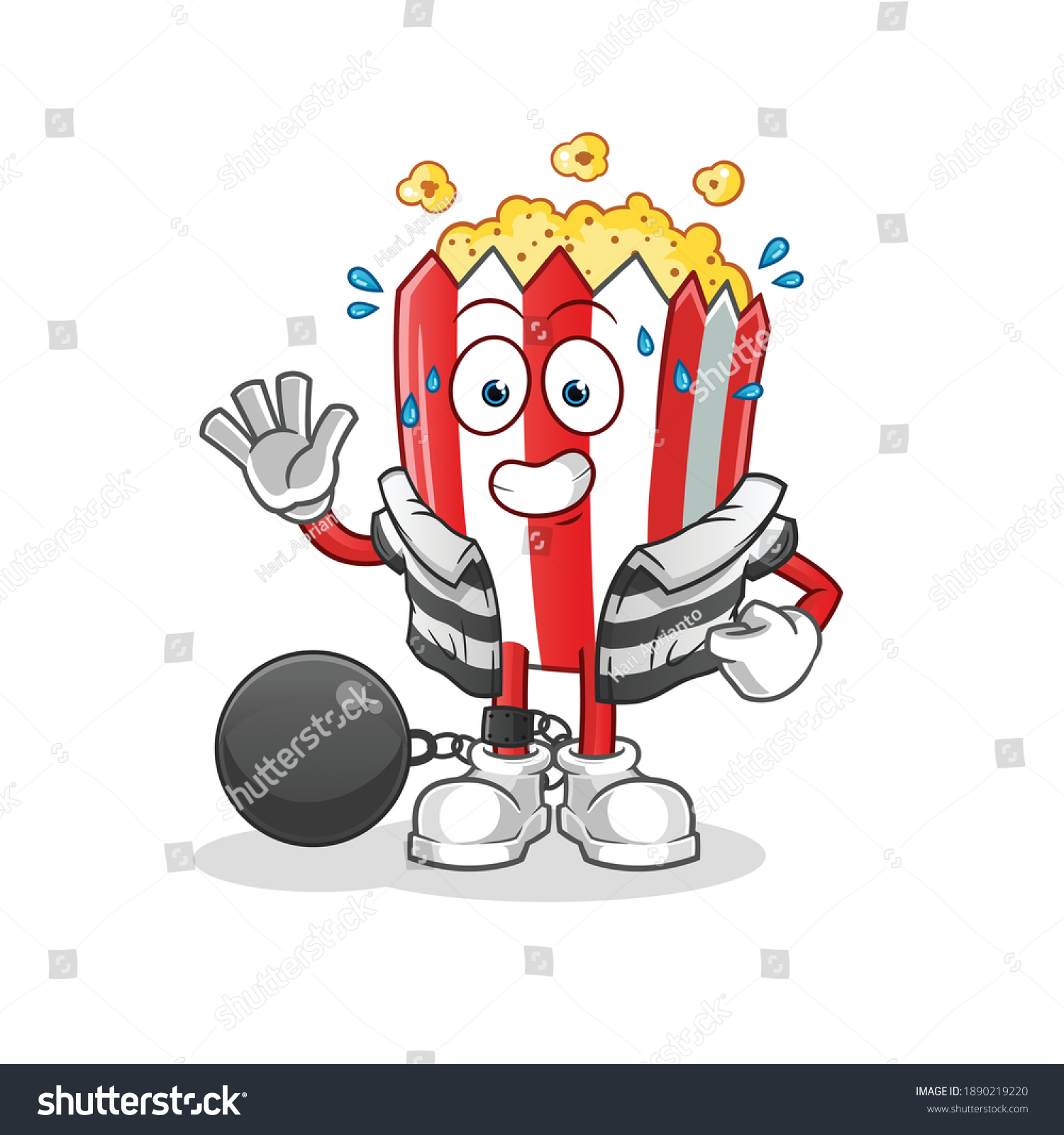 Pop Corn Criminal Vector Cartoon Character Stock Vector (Royalty Free ...